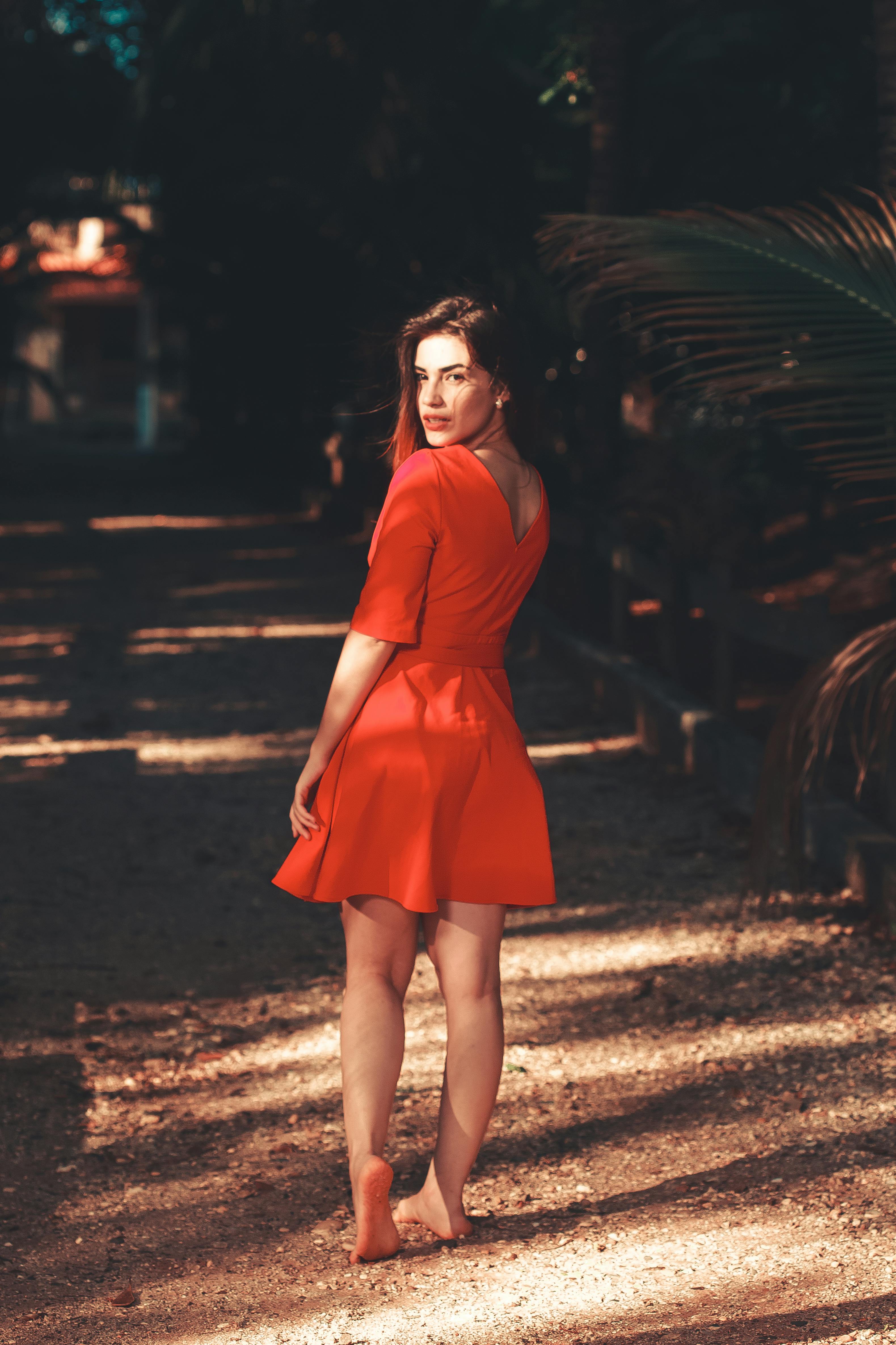 Woman Wearing Orange Dress · Free Stock Photo