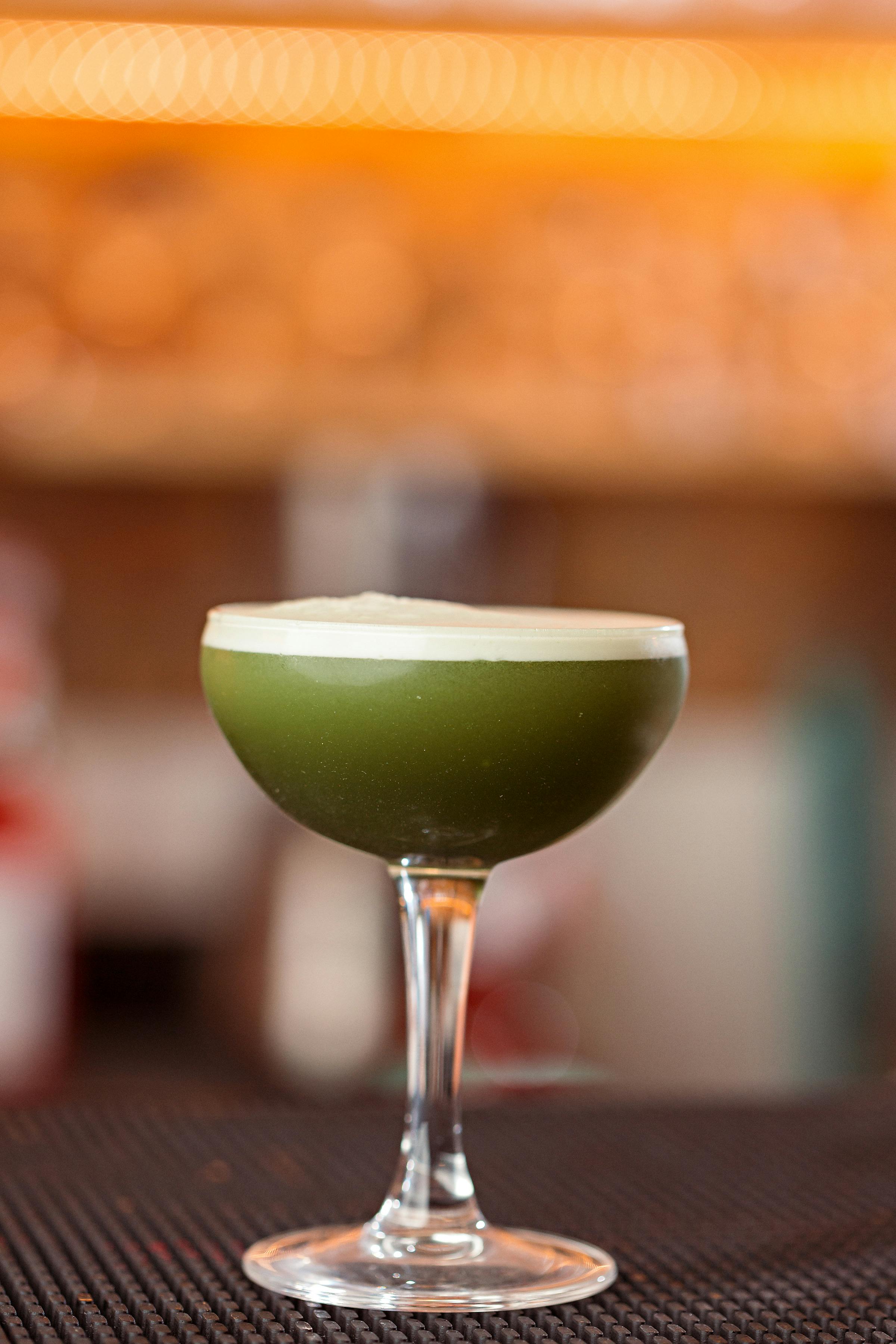 Green Liquid in Clear Cocktail Glass · Free Stock Photo