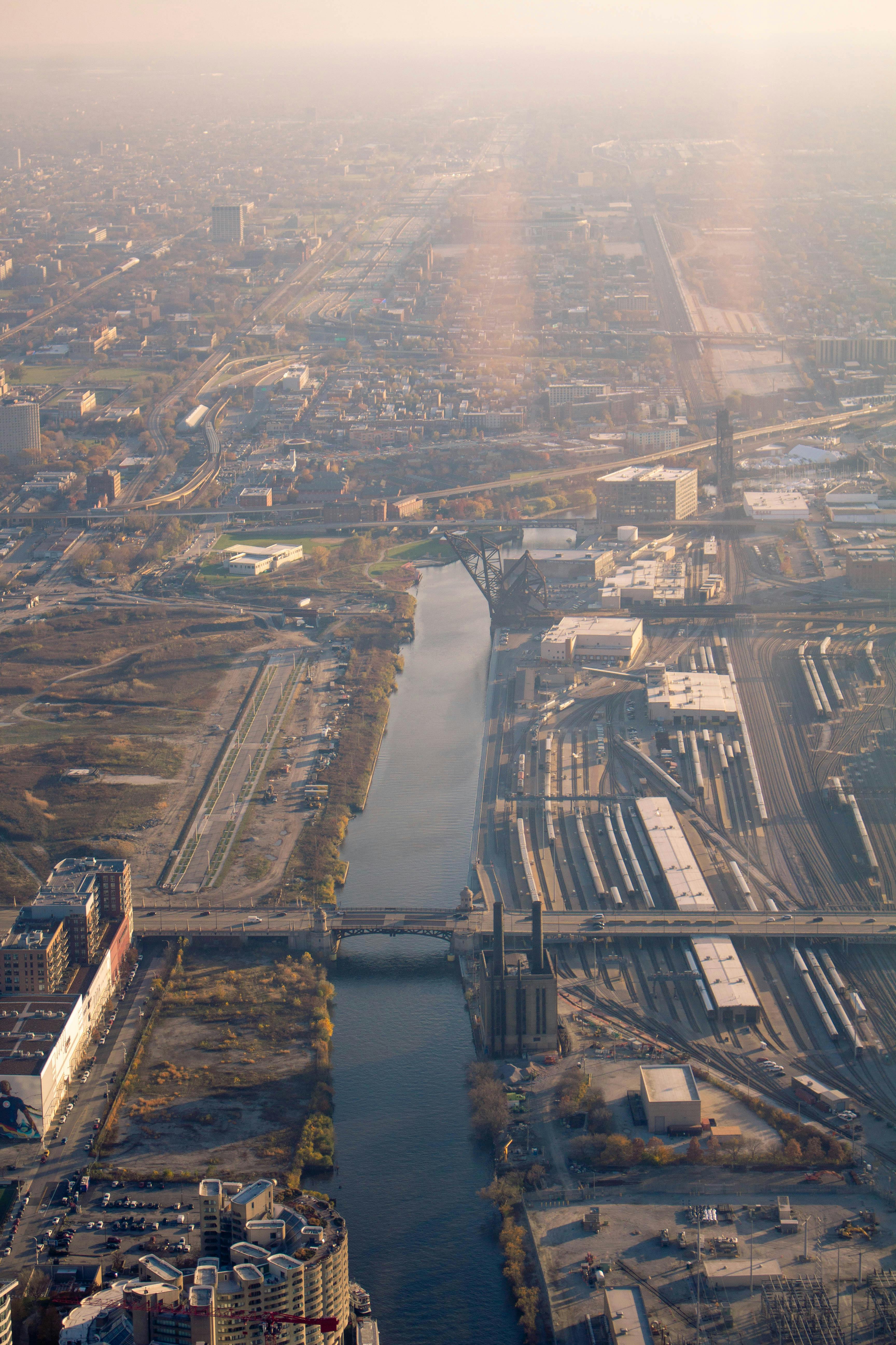 Chicago River Landscape View from the Willis Tower Portrait Photography ...