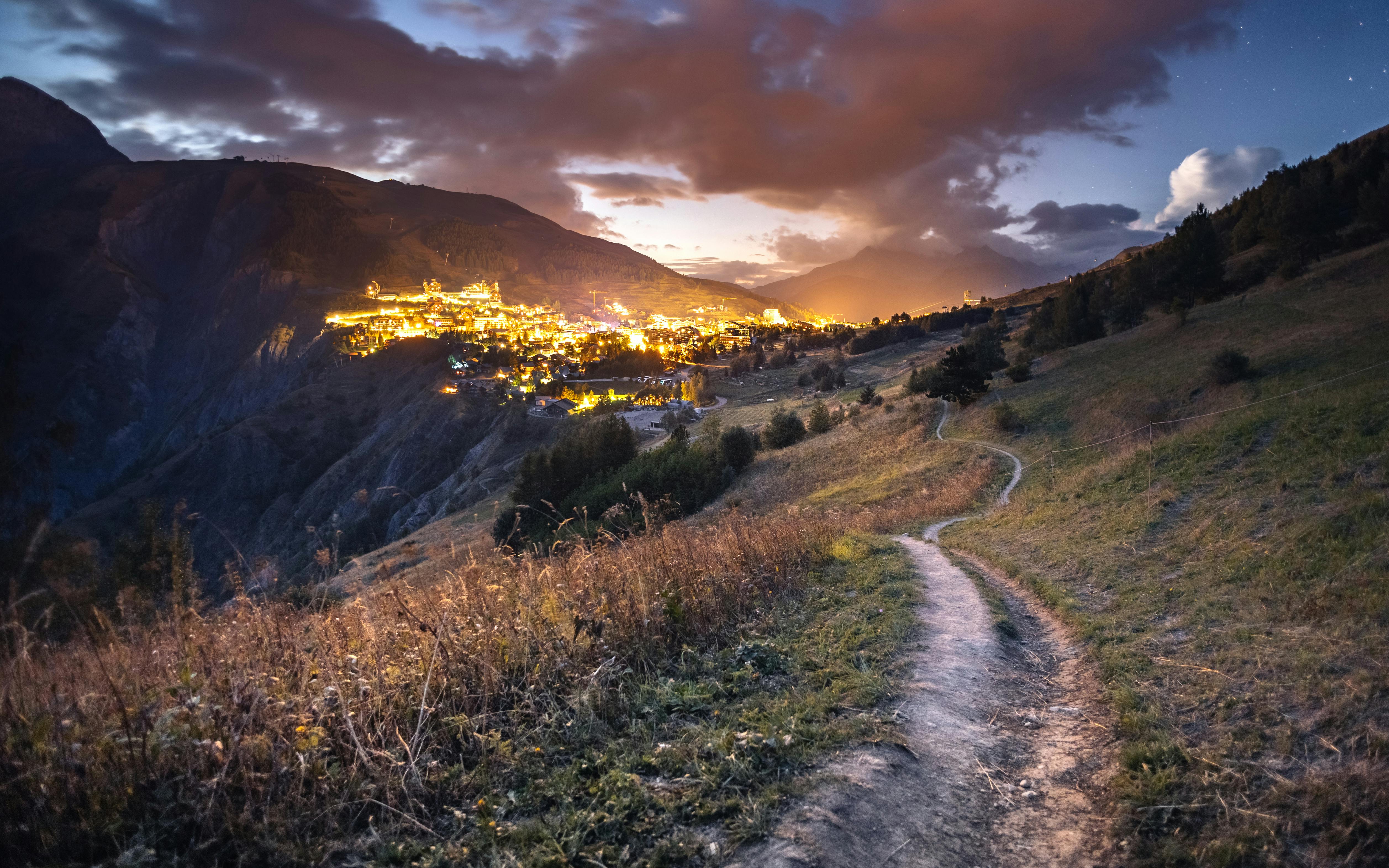 Gray Pathway Between Green Grass Field · Free Stock Photo