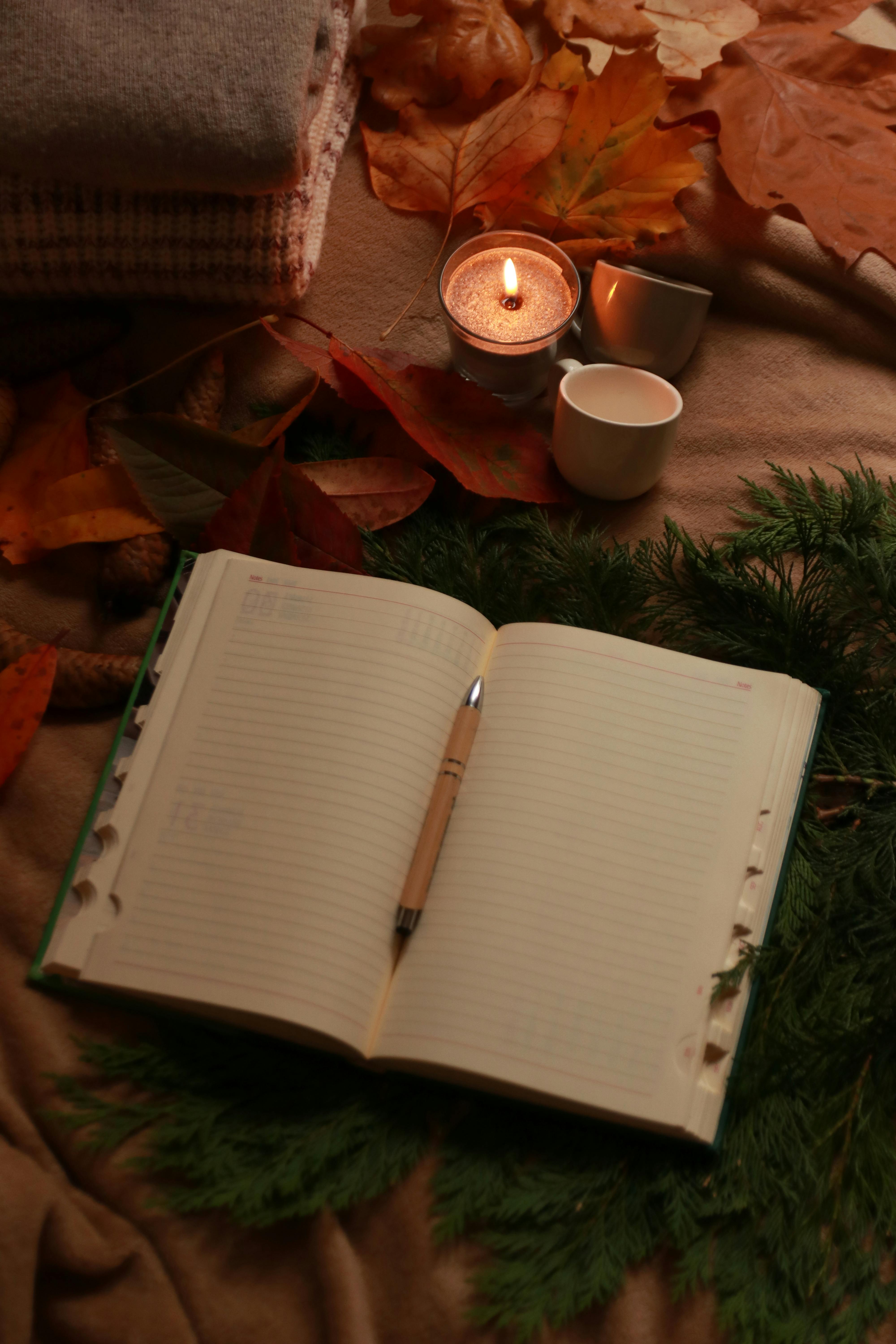 Analog Camera on Open Notebook · Free Stock Photo