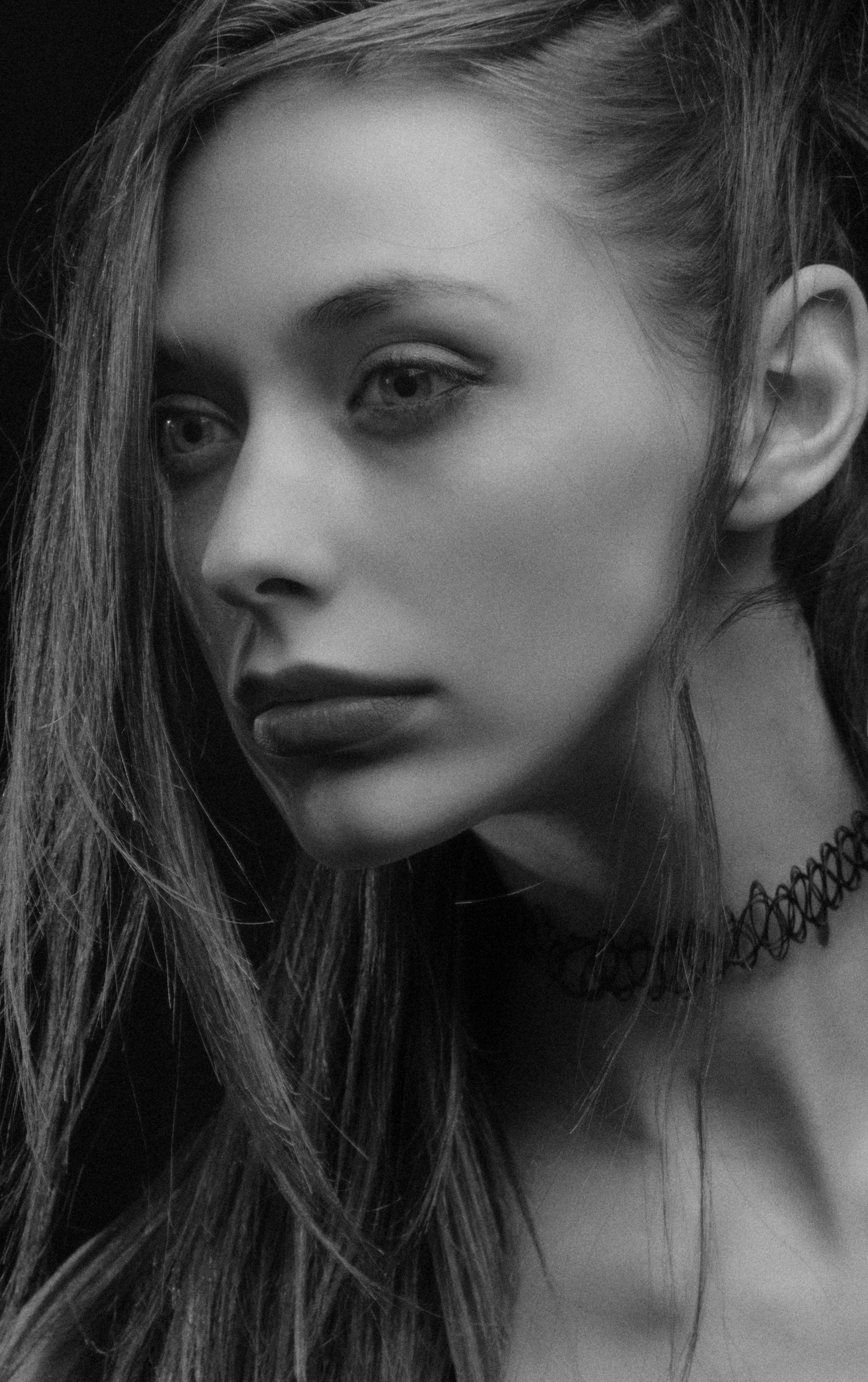 Grayscale Portrait of a Woman · Free Stock Photo