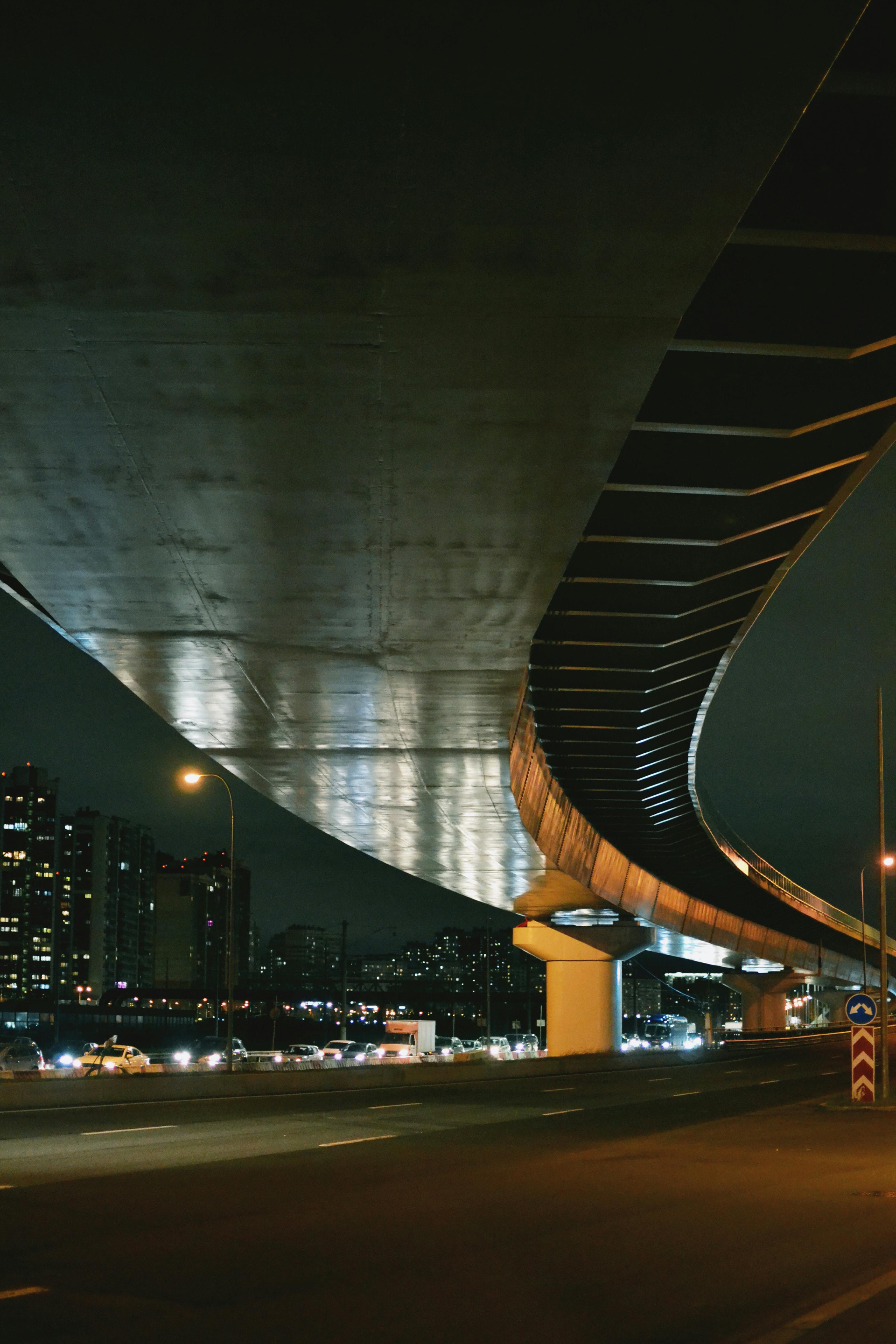 Viaduct in City at Night · Free Stock Photo