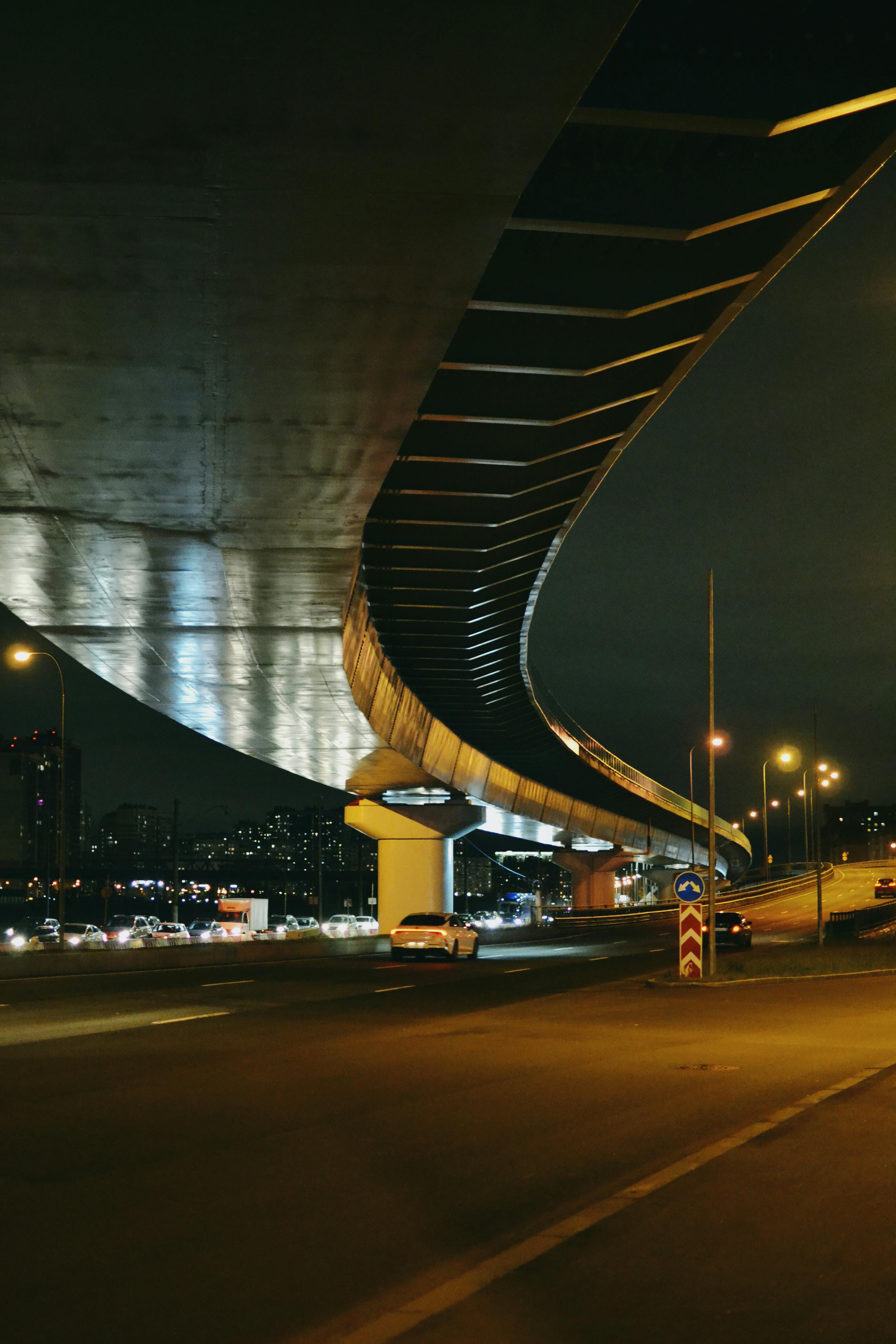 View of a Road in a City at Night · Free Stock Photo