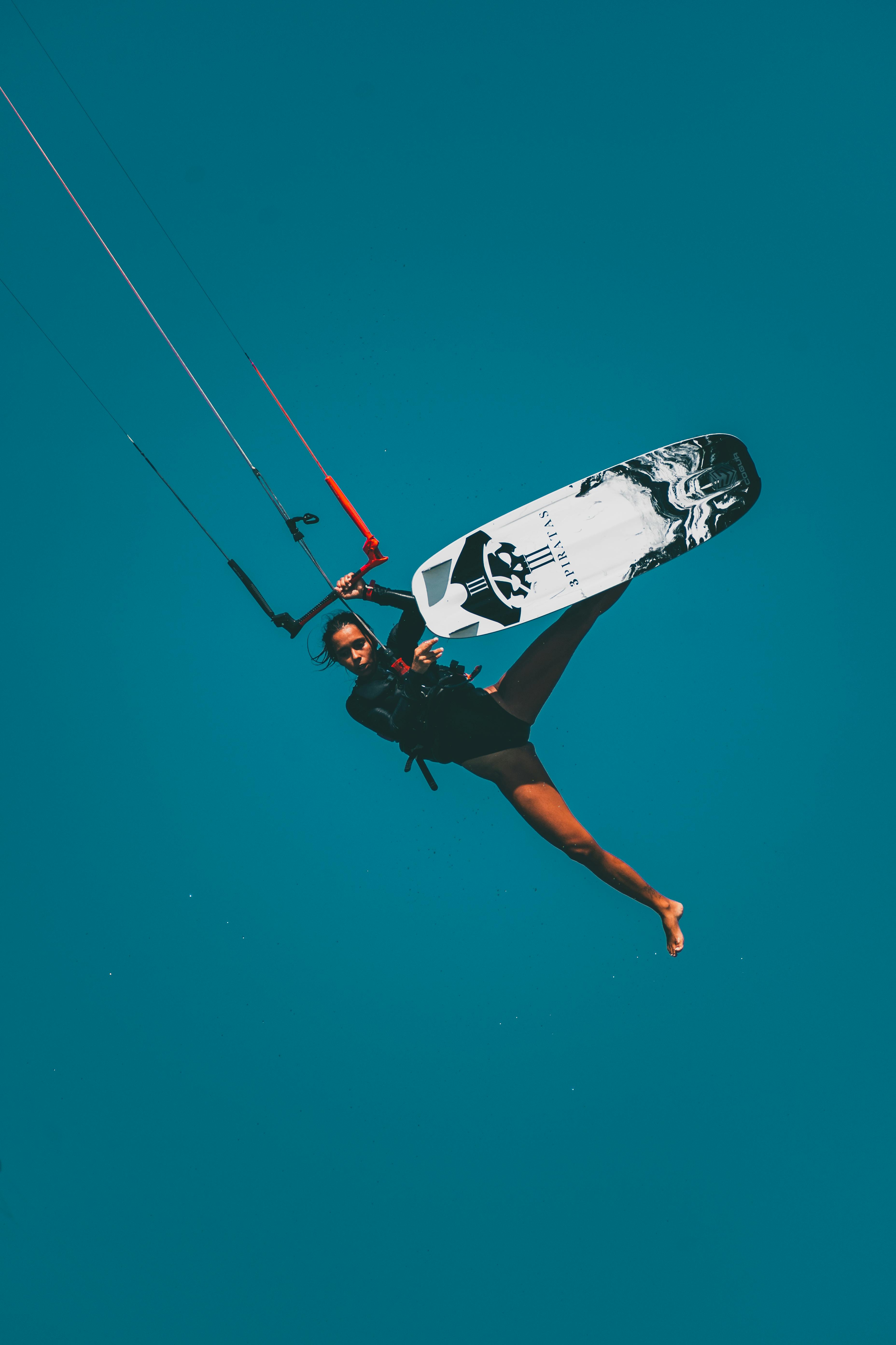 Kitesurfer Jumping on a Wave · Free Stock Photo
