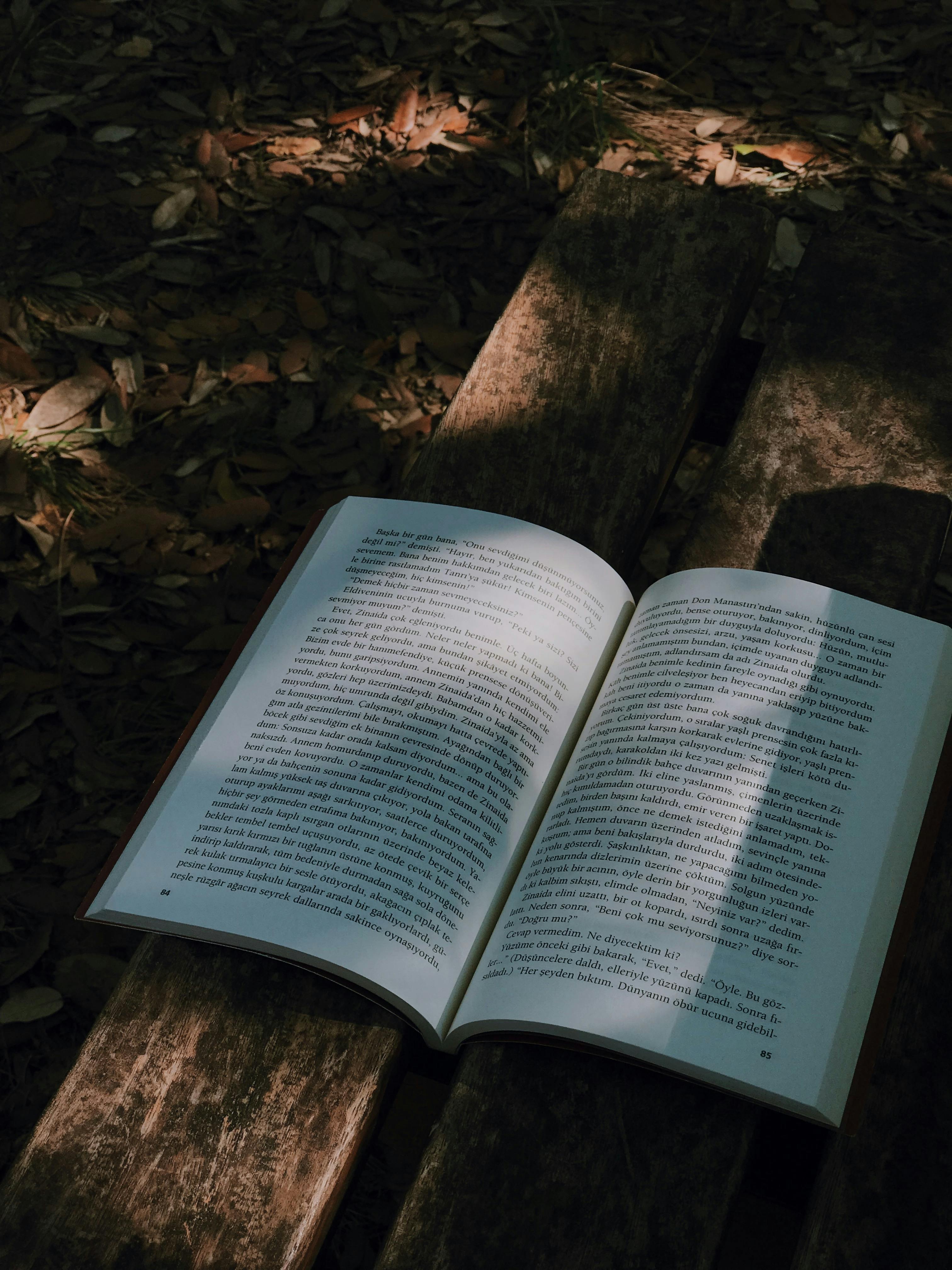 Open Book on the Wooden Bench · Free Stock Photo