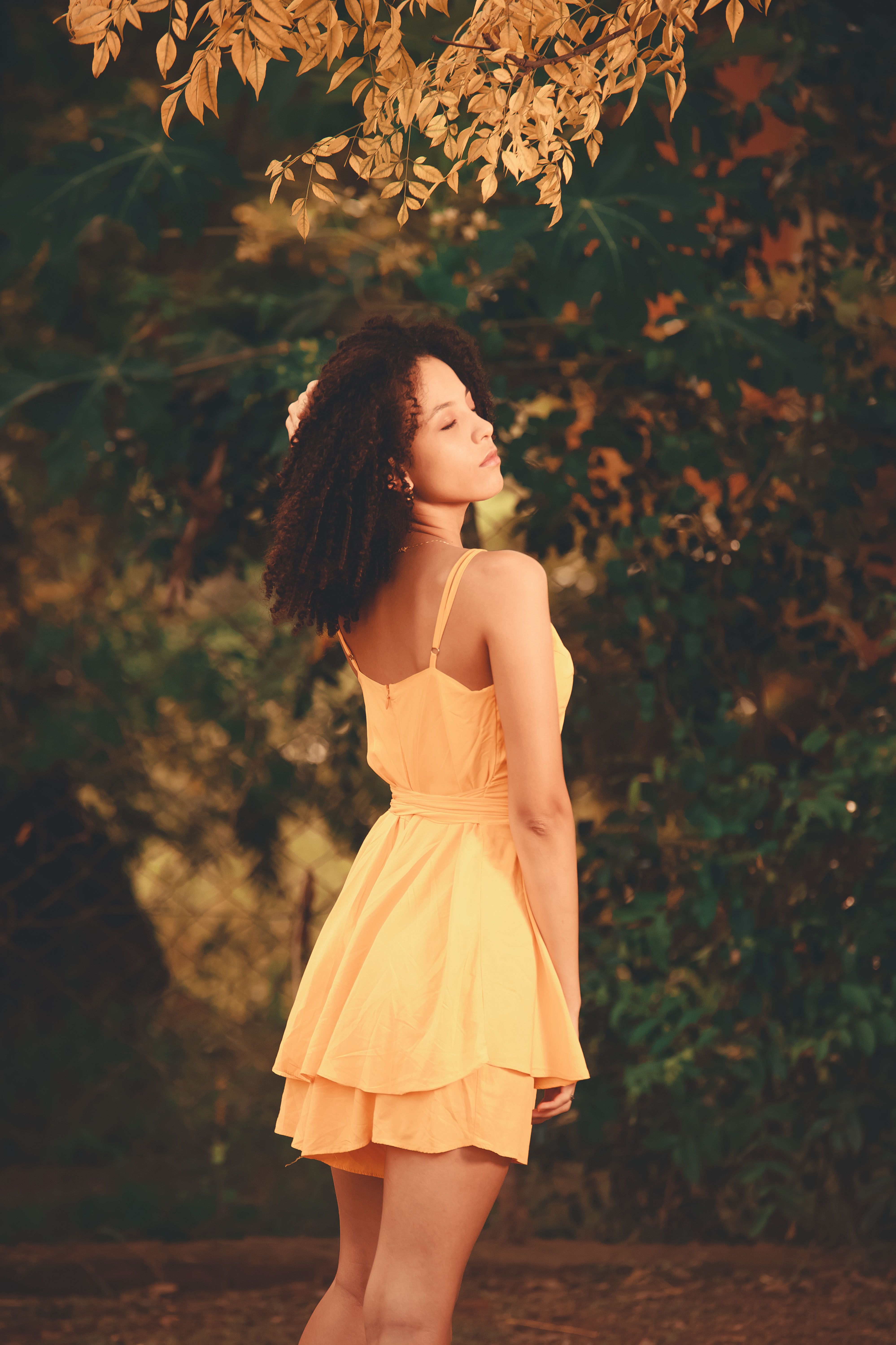 A Woman Wearing Yellow Dress · Free Stock Photo