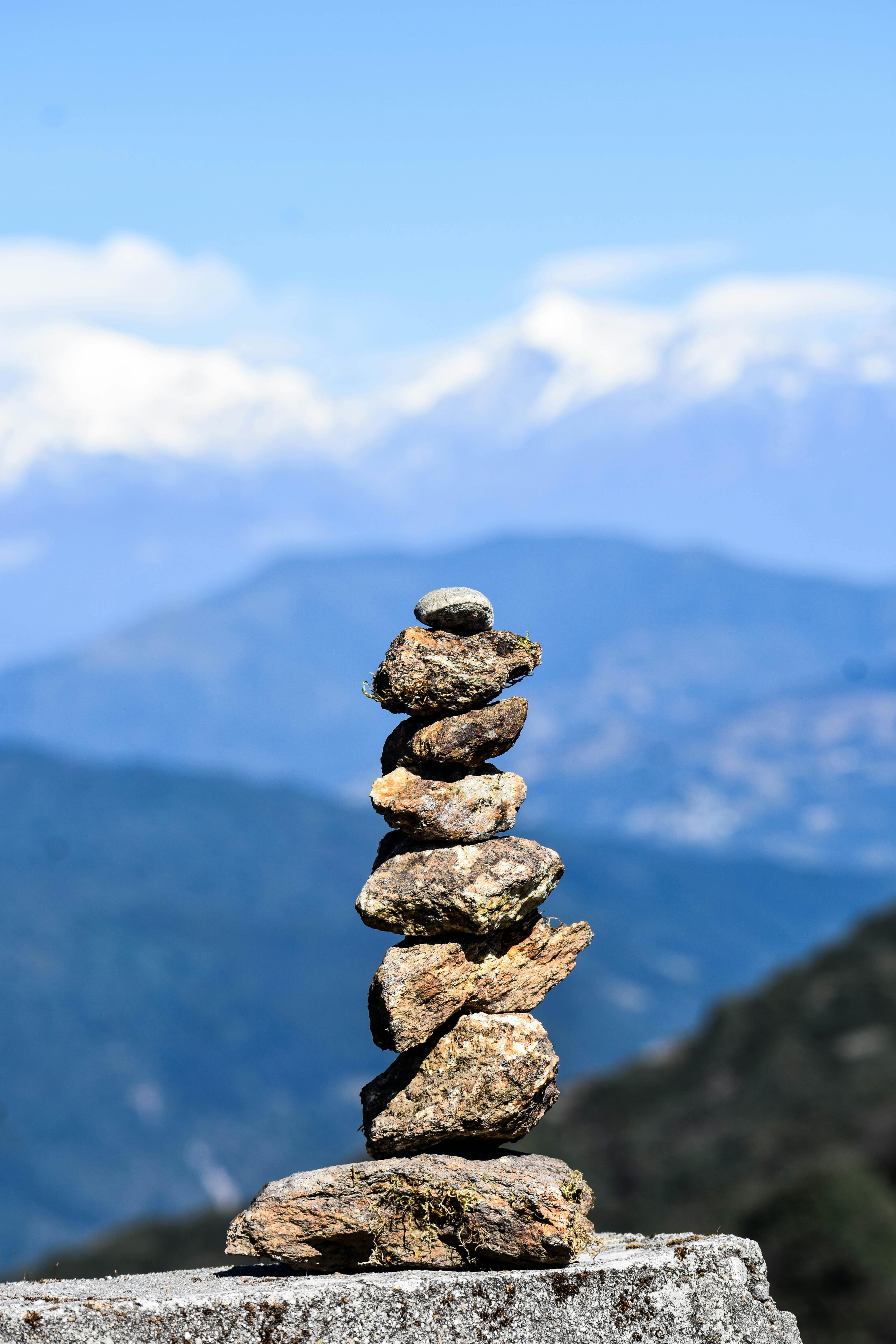 Rock Balancing in the Mountain · Free Stock Photo