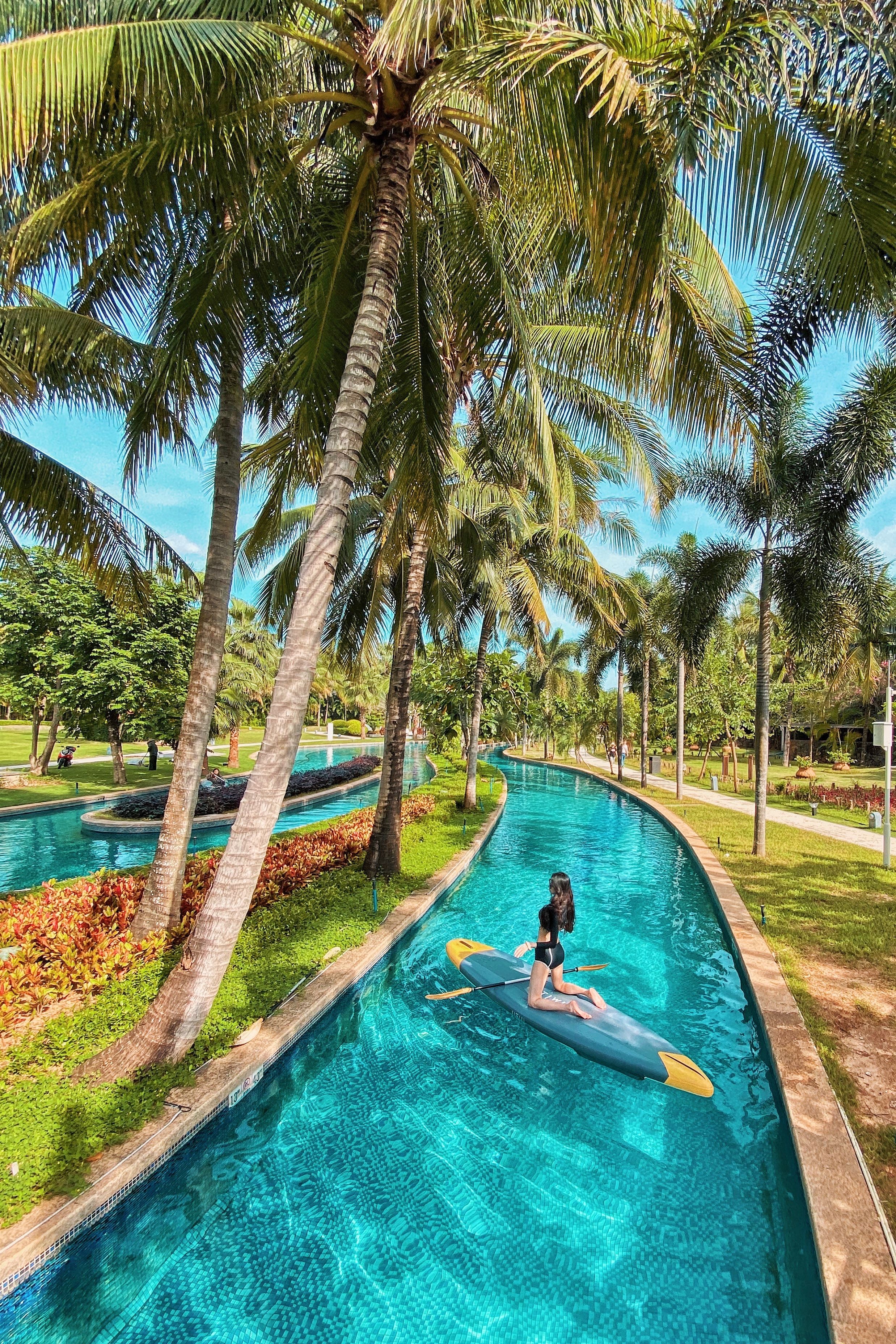 Woman on Paddle Board at Park · Free Stock Photo