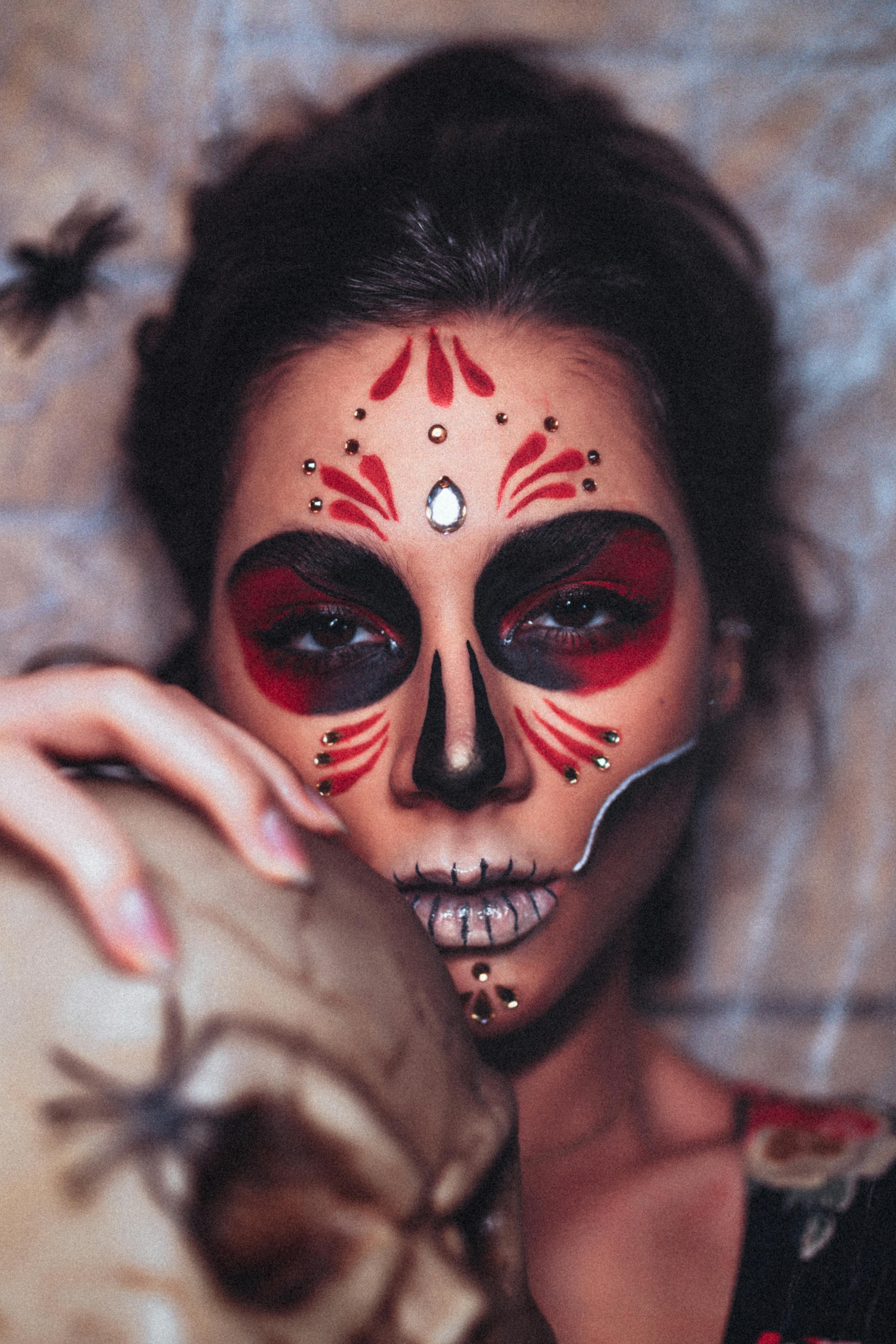 Half Skeleton Face Makeup