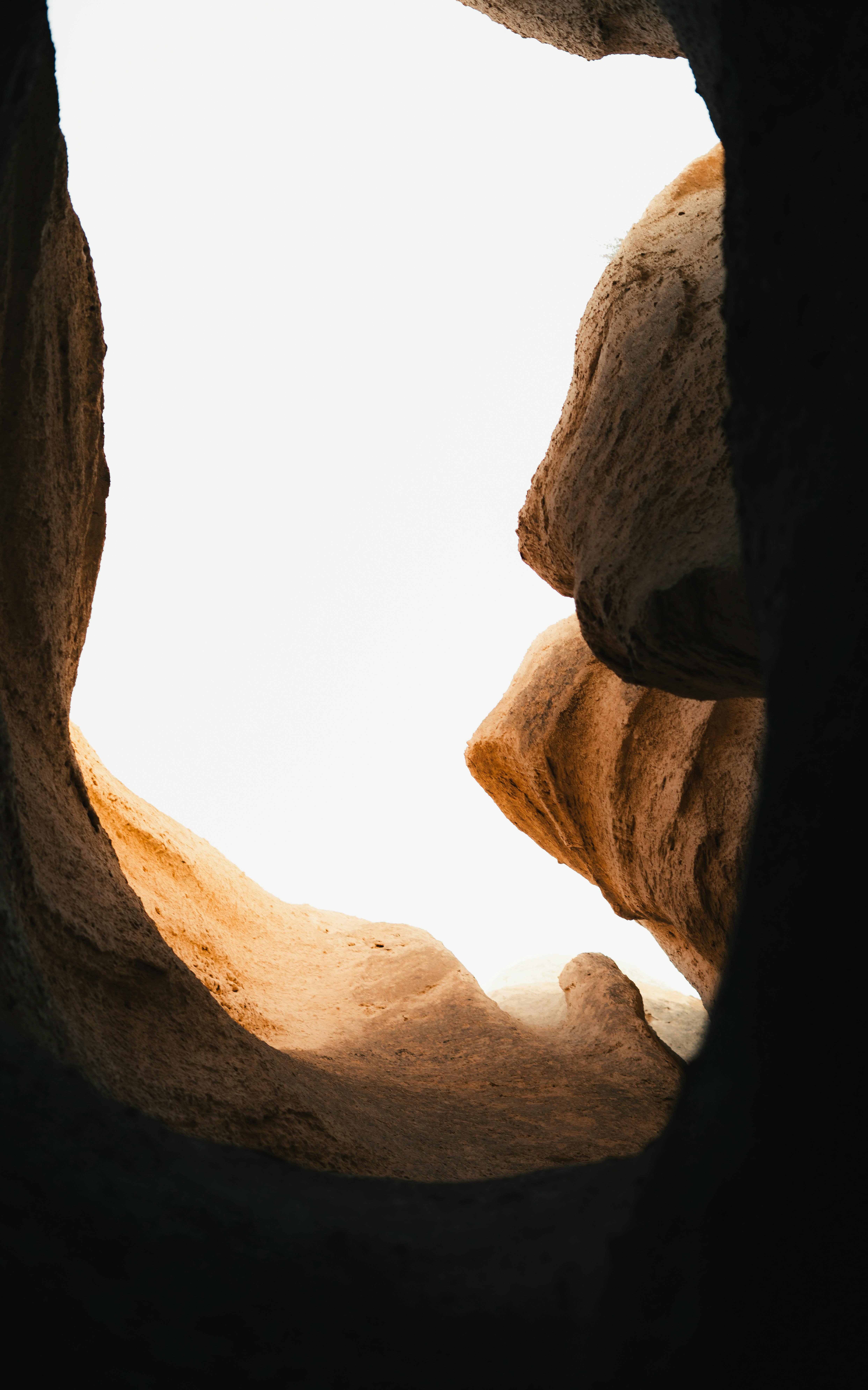 Sky Seen From Between Rocks · Free Stock Photo