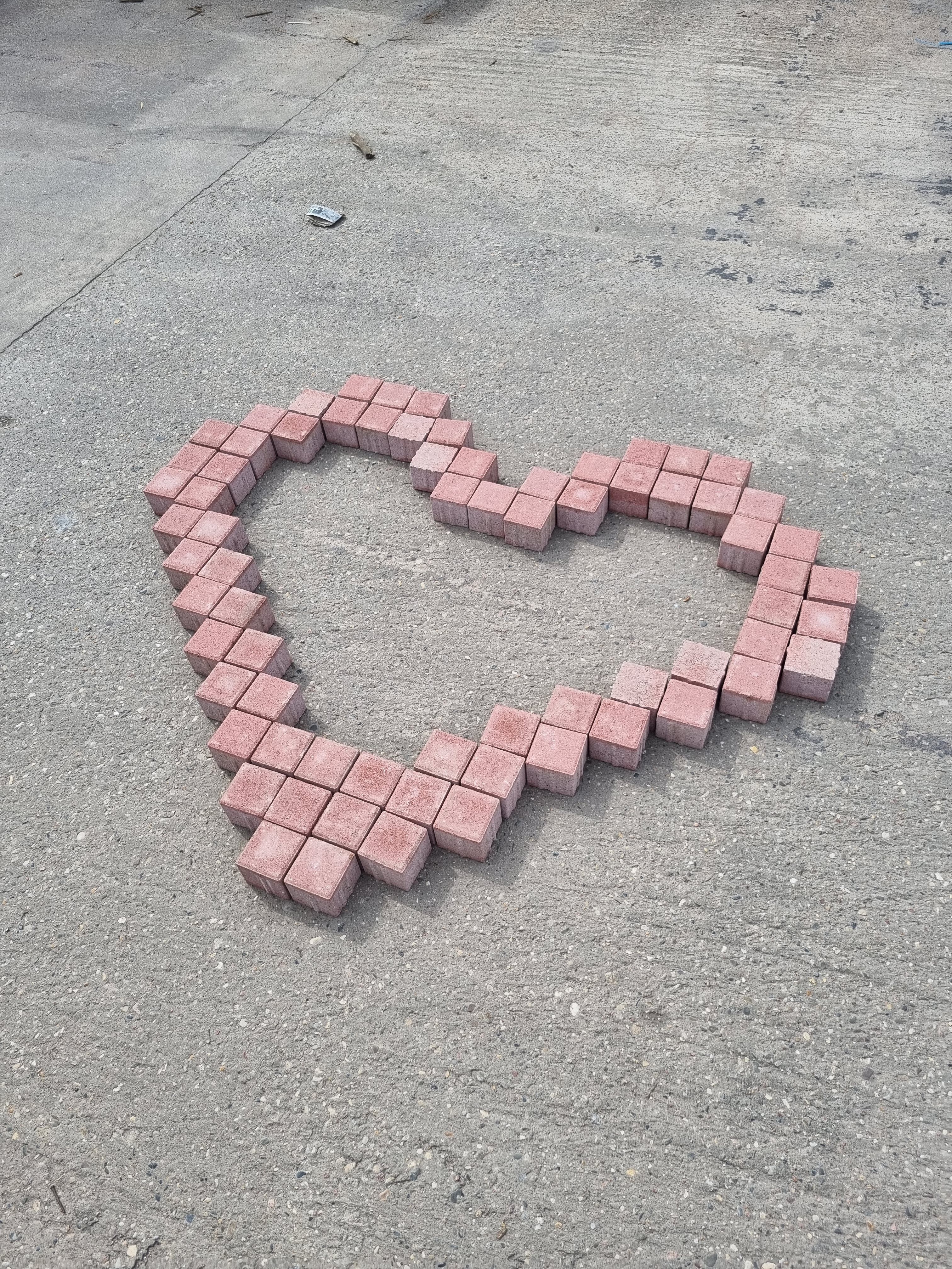 Bricks in a Heart Shaped Pattern · Free Stock Photo