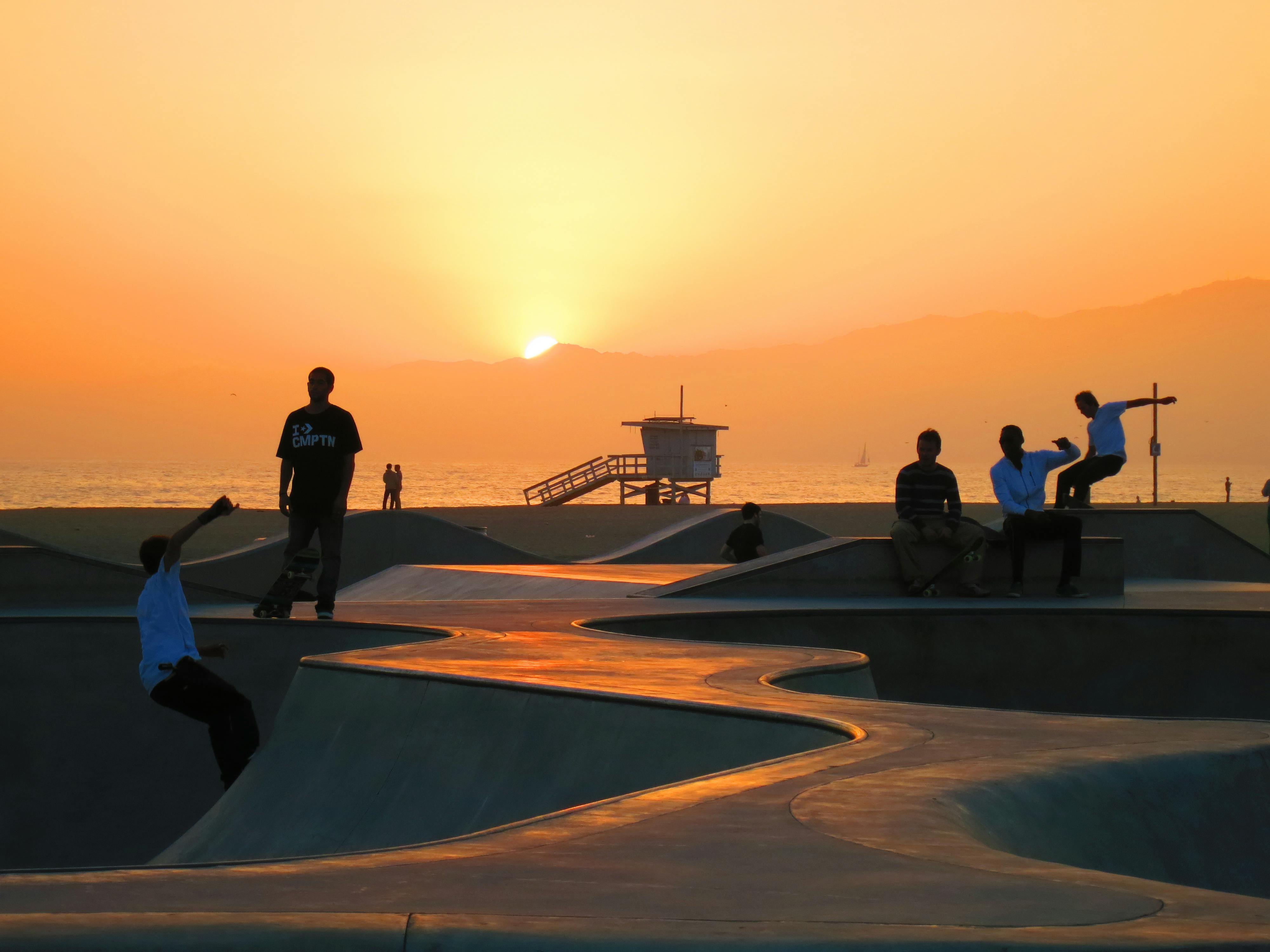 Beach Skatepark at Sunset · Free Stock Photo