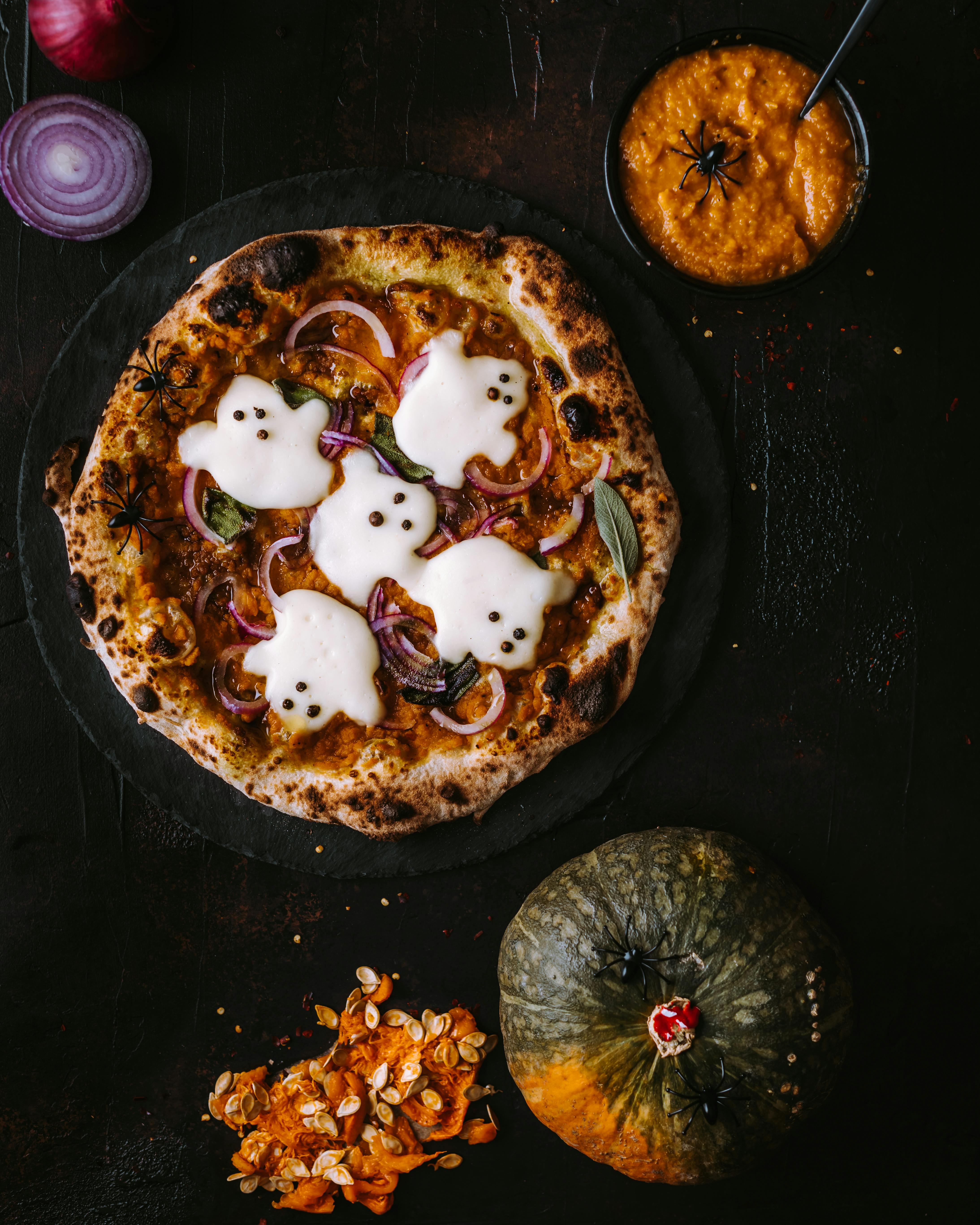 Pizza Decorated for Halloween · Free Stock Photo