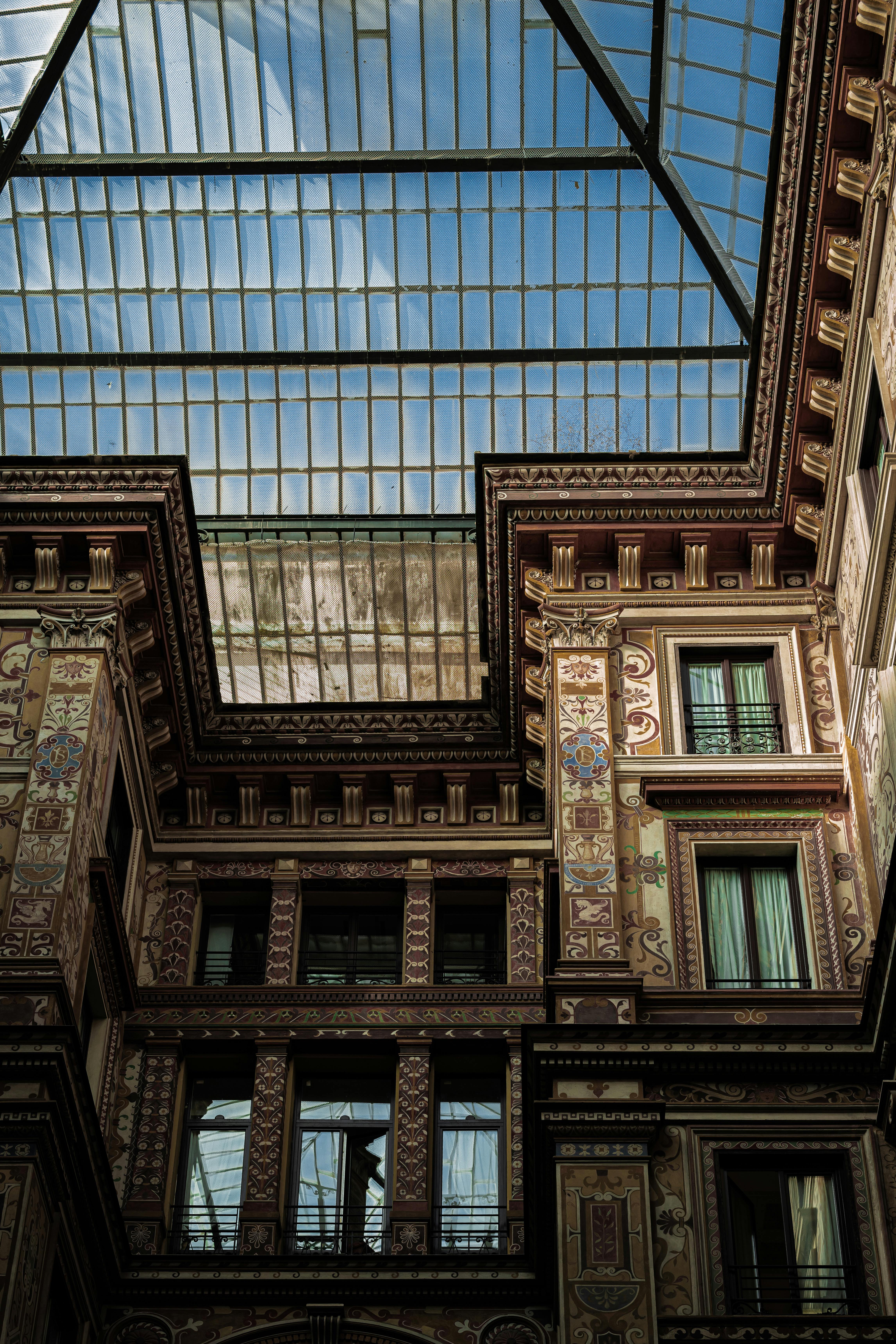 Glass Roof over the Galleria Sciarra in Rome, Italy · Free Stock Photo