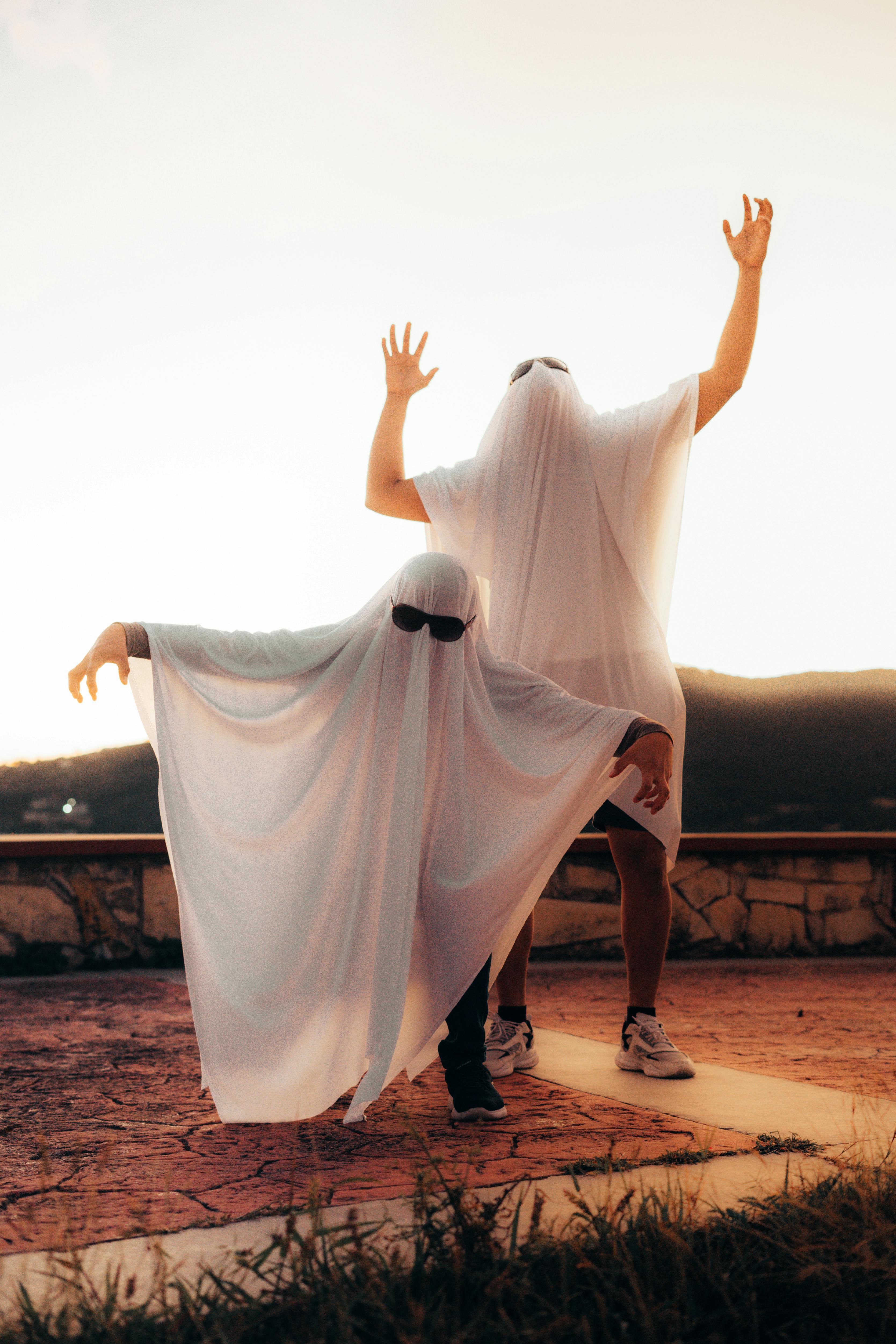 People in Funny Ghosts Costumes · Free Stock Photo