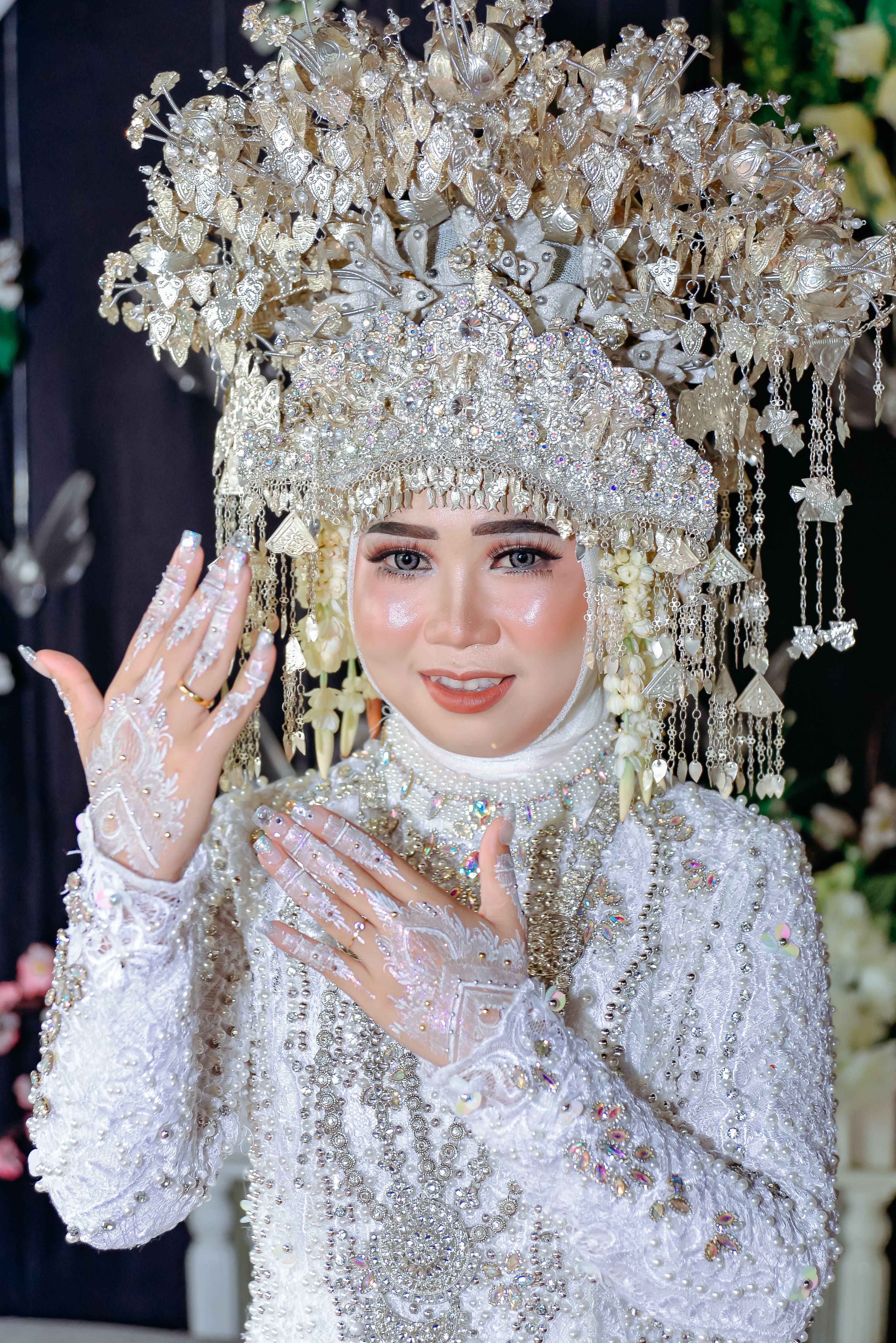 Portrait of Bride Wearing Ornate Headpiece · Free Stock Photo