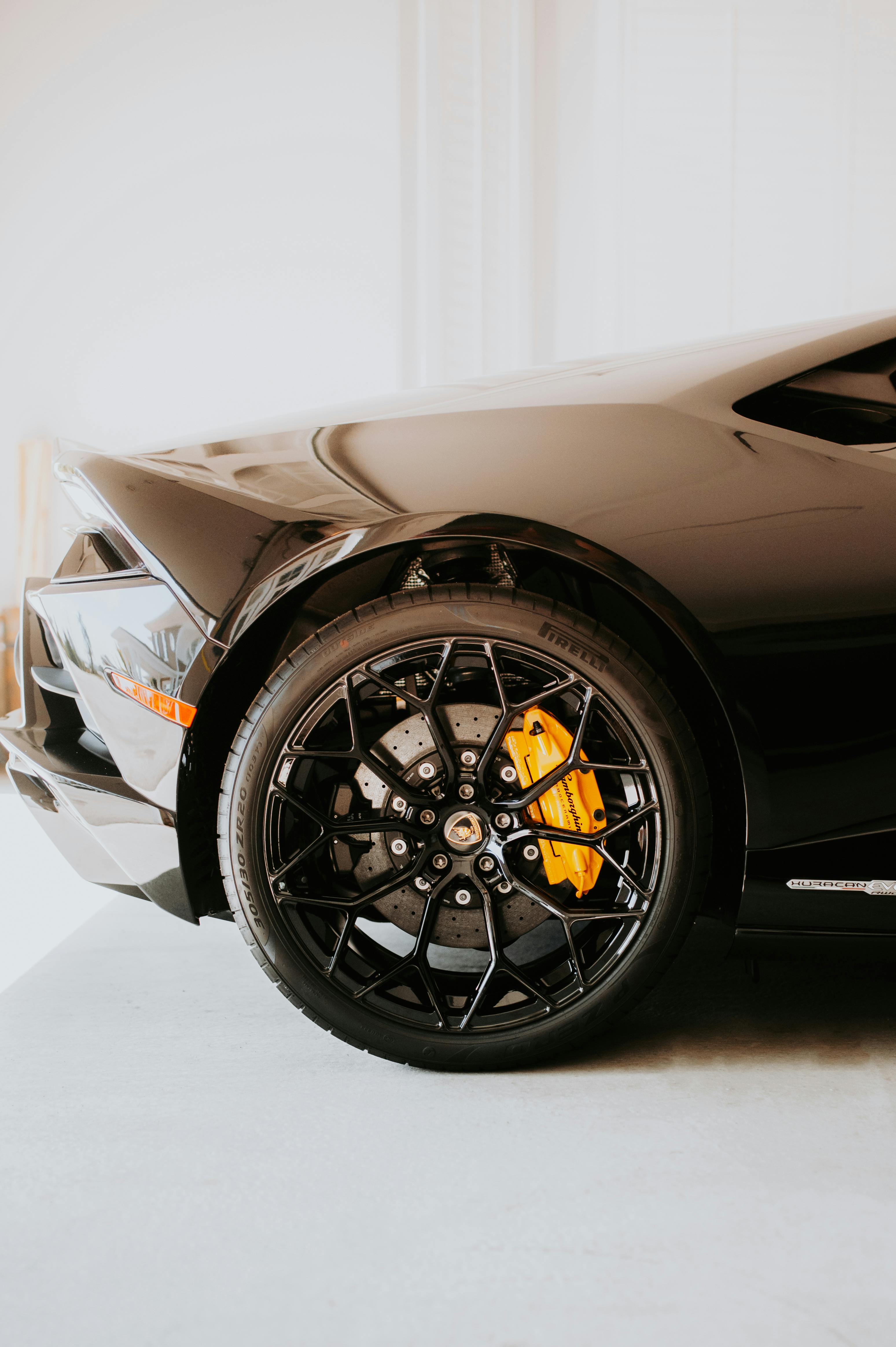 Black Shiny Car with Black Wheels · Free Stock Photo