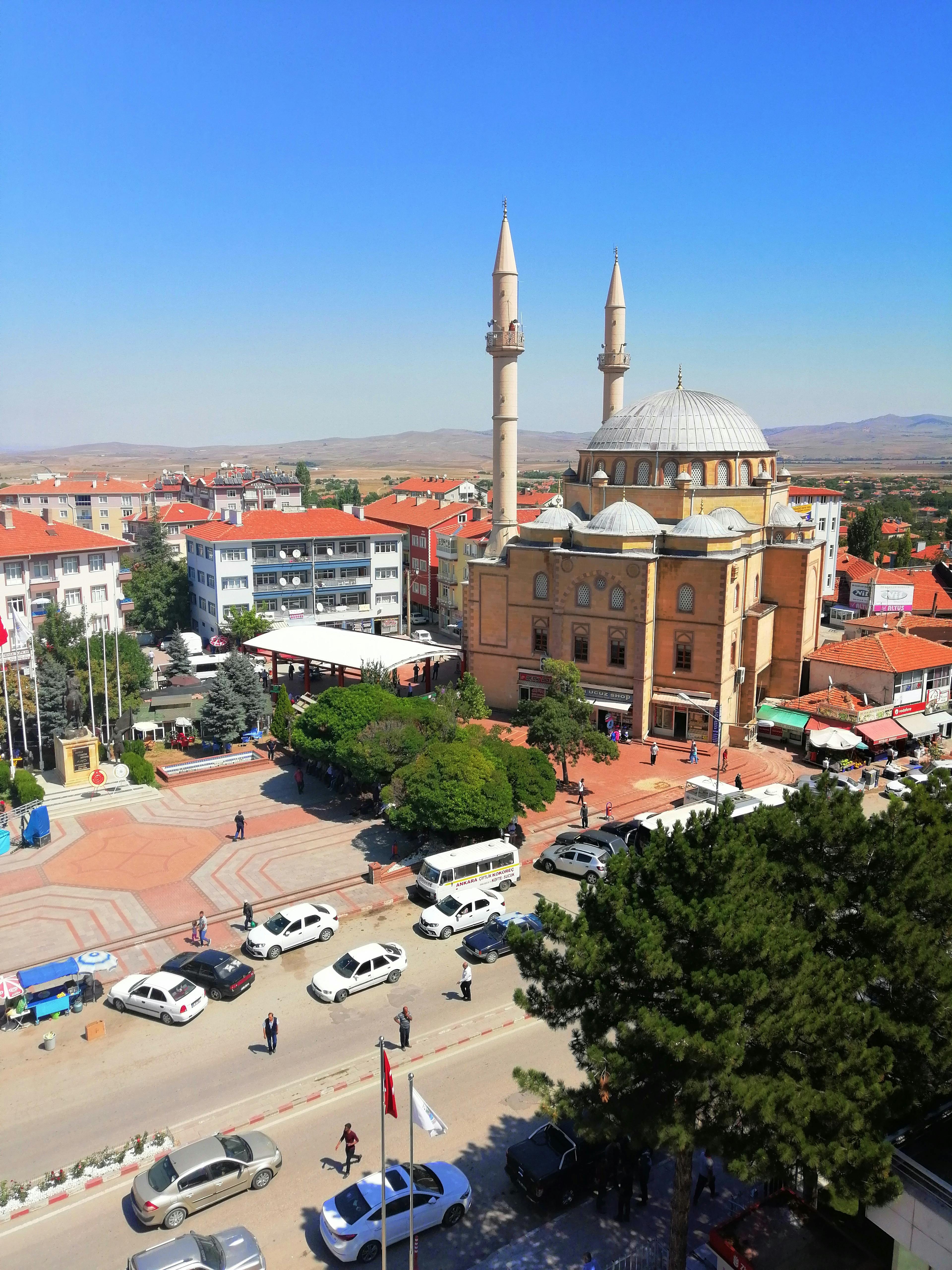 An Aerial Shot of the Kaman Carsi Cami Mosque in Turkey · Free Stock Photo