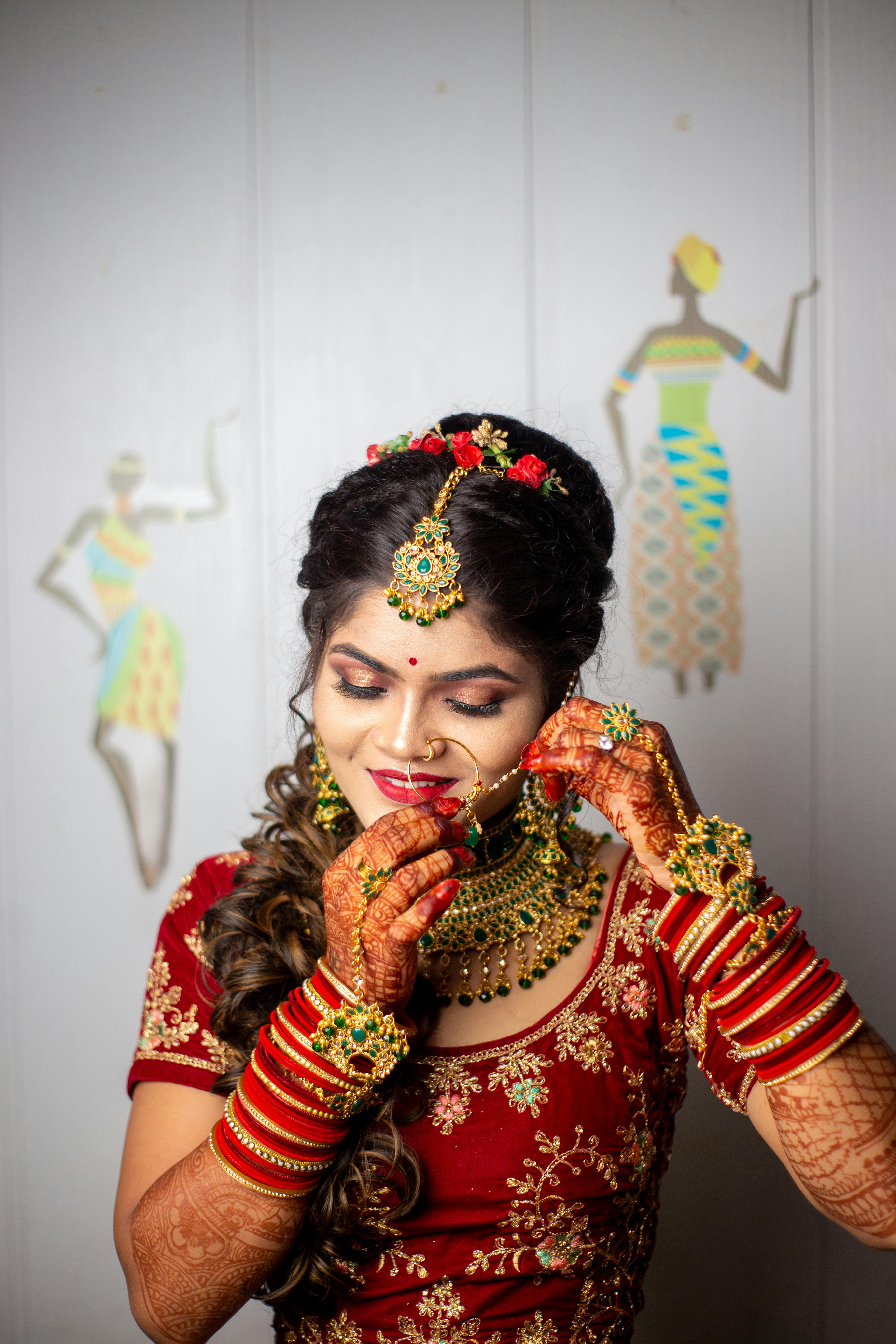 Portrait of a Young Woman Wearing Traditional Rajasthani Jewellery ...