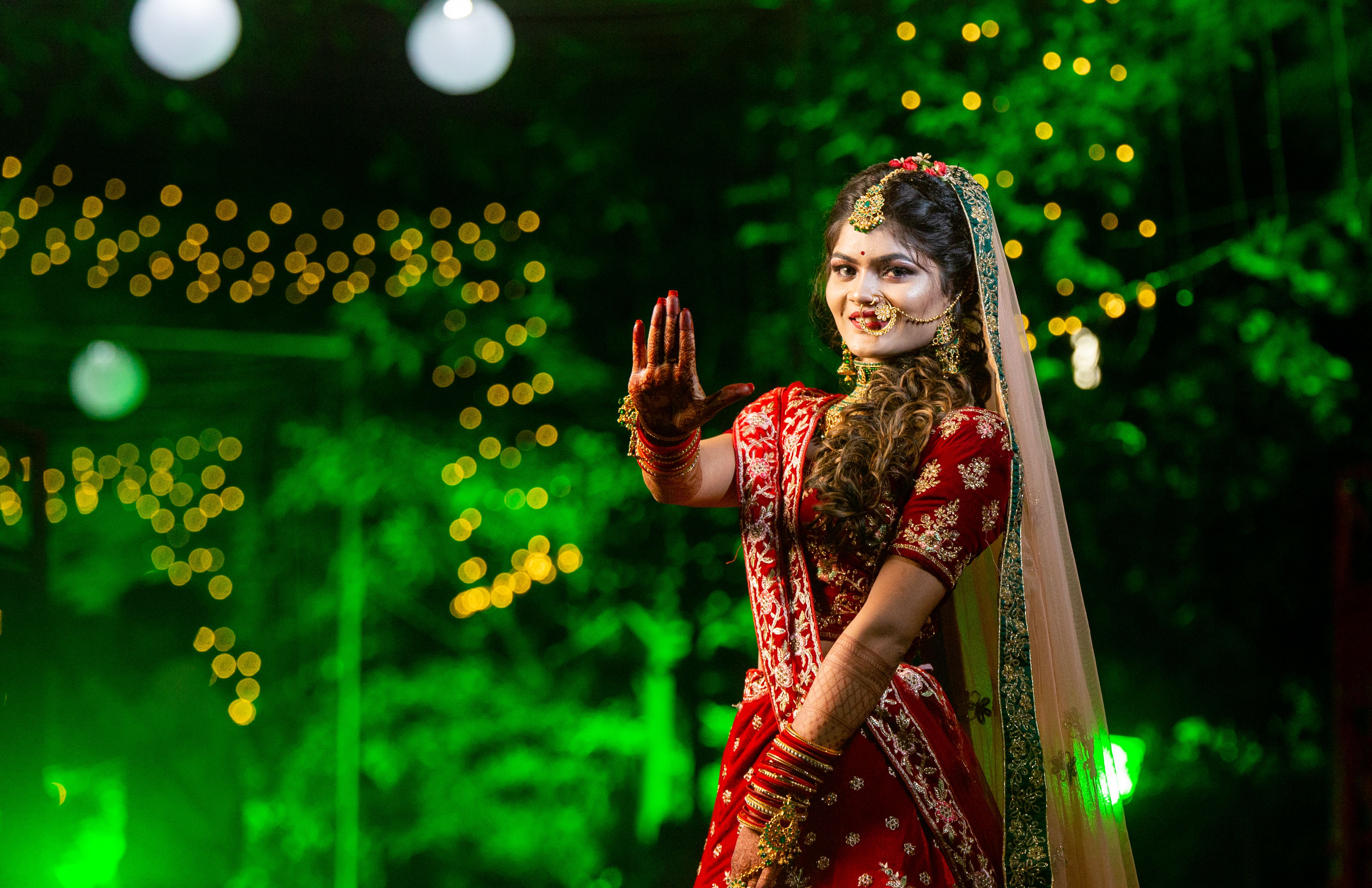 Woman in Traditional Indian Dress Dancing · Free Stock Photo