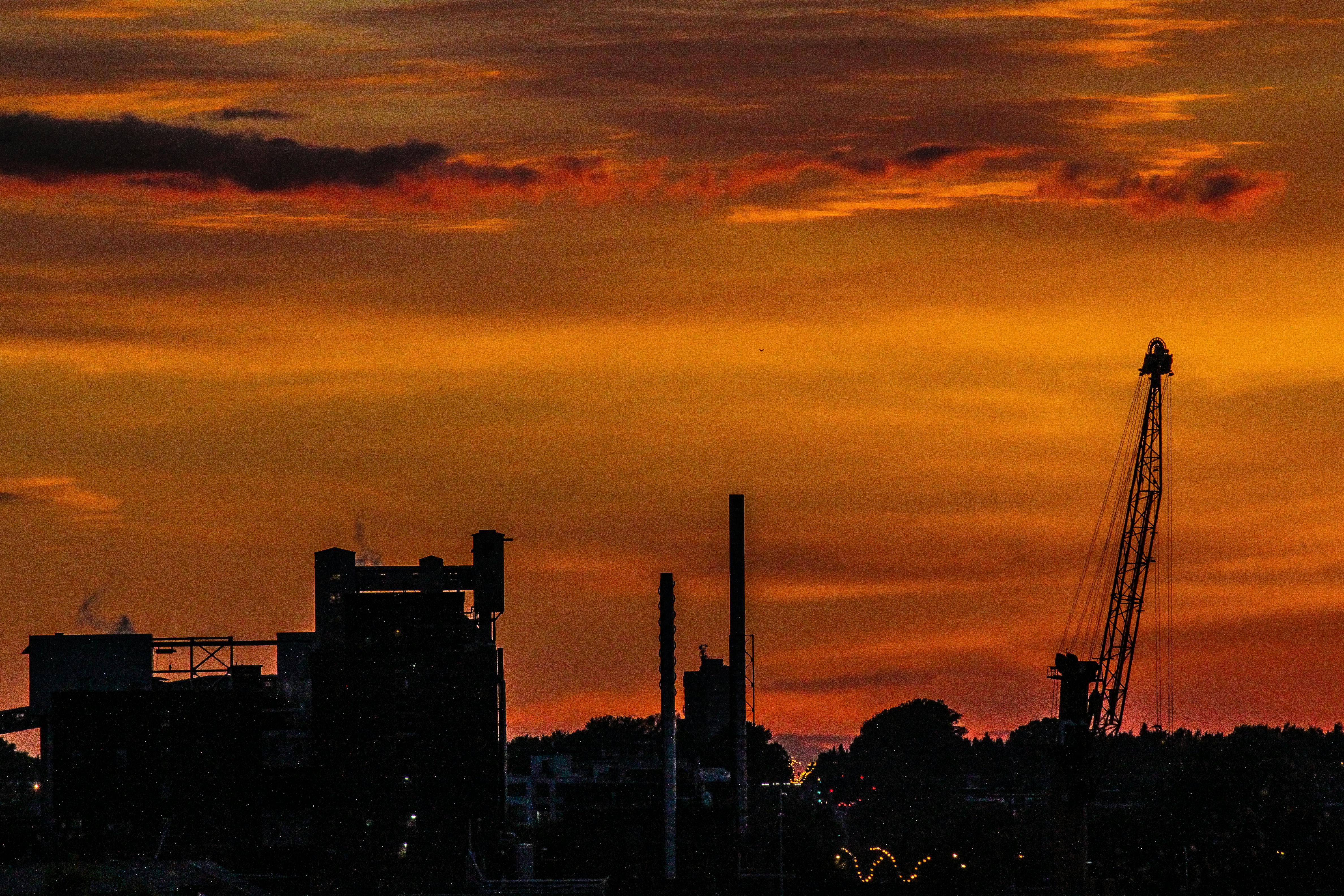 Free stock photo of industrial building, sunset