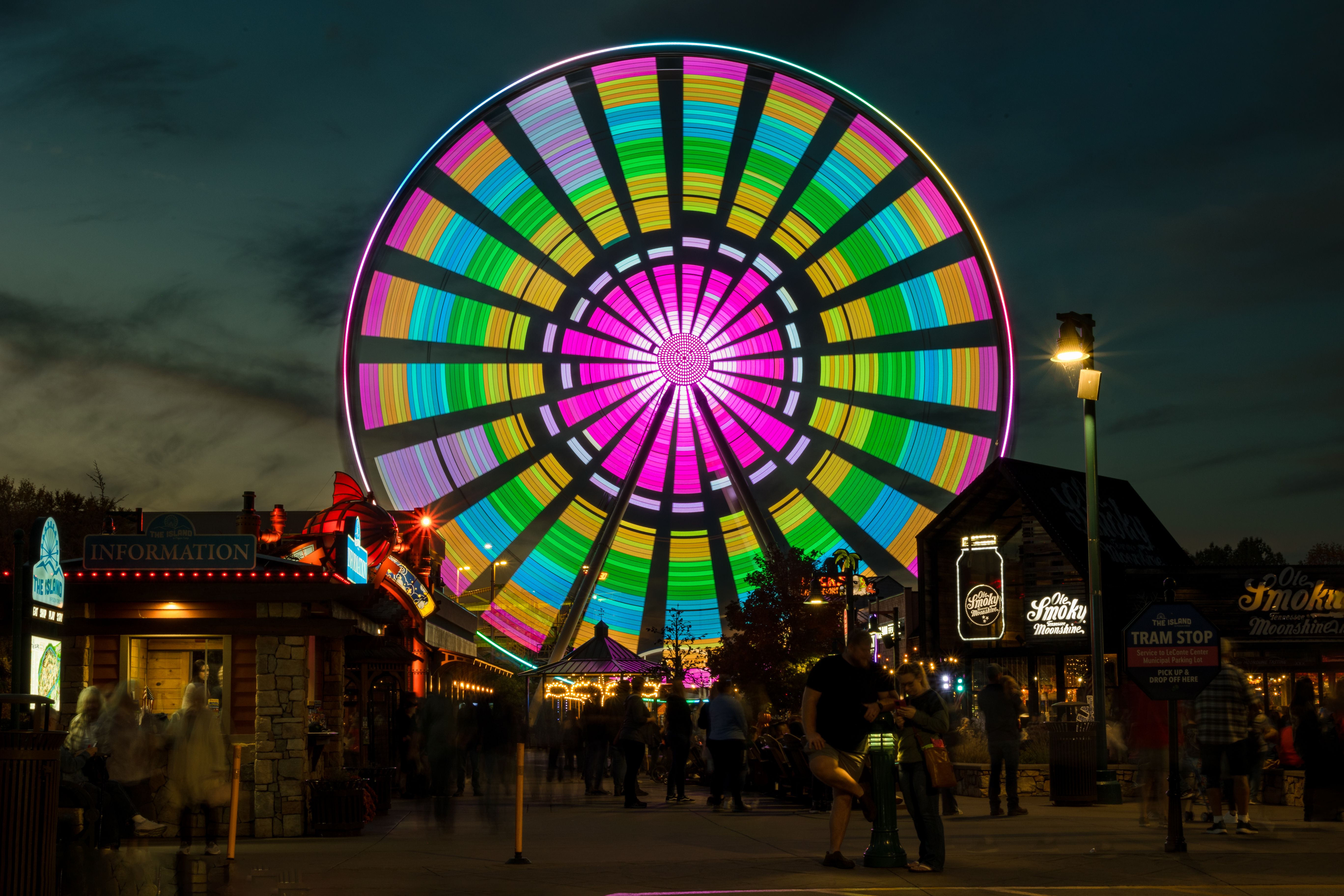 Blue and White Lights on Carnival Ride during Night Time · Free Stock Photo