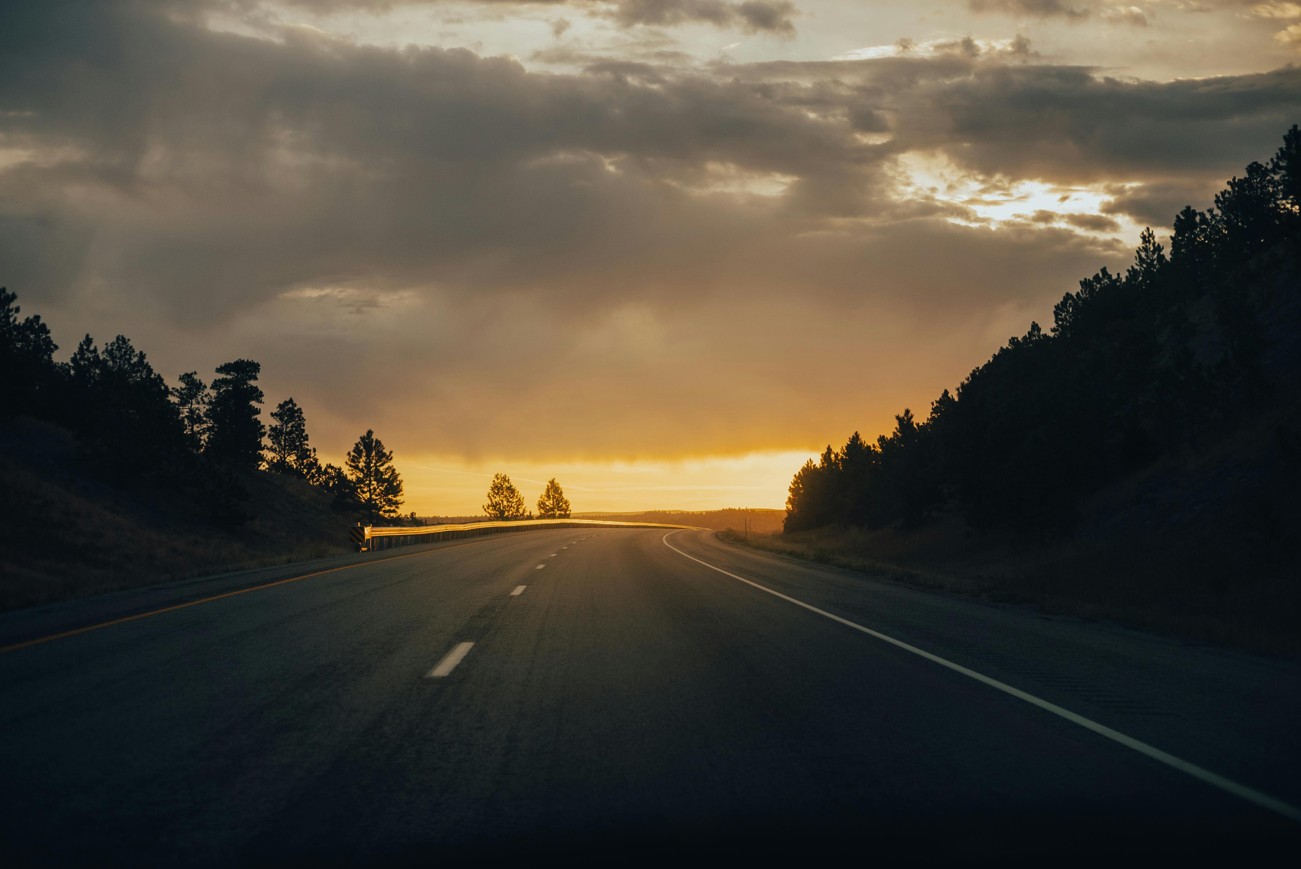 Highway at Sunset · Free Stock Photo