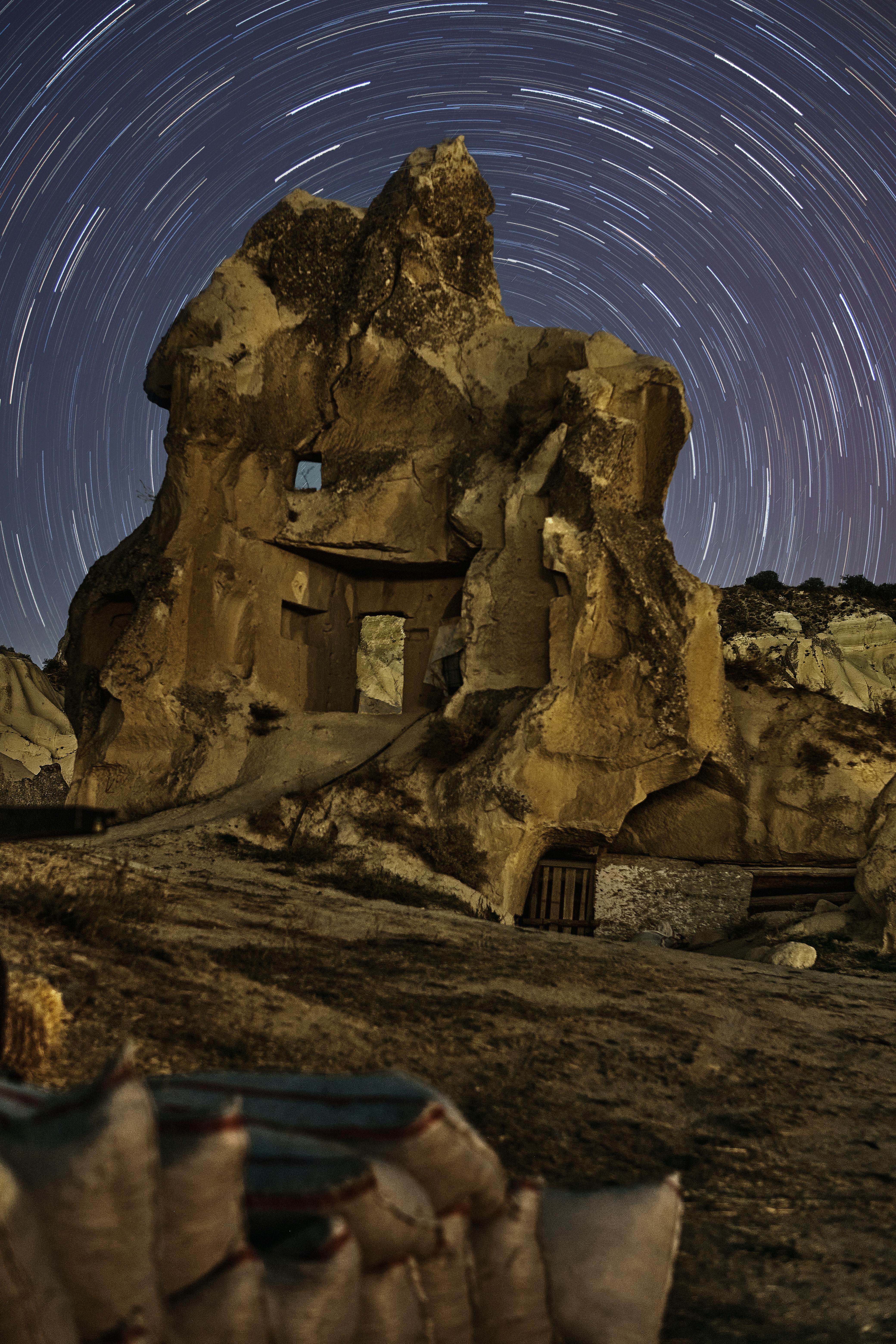 Rock Formation under Night Sky · Free Stock Photo