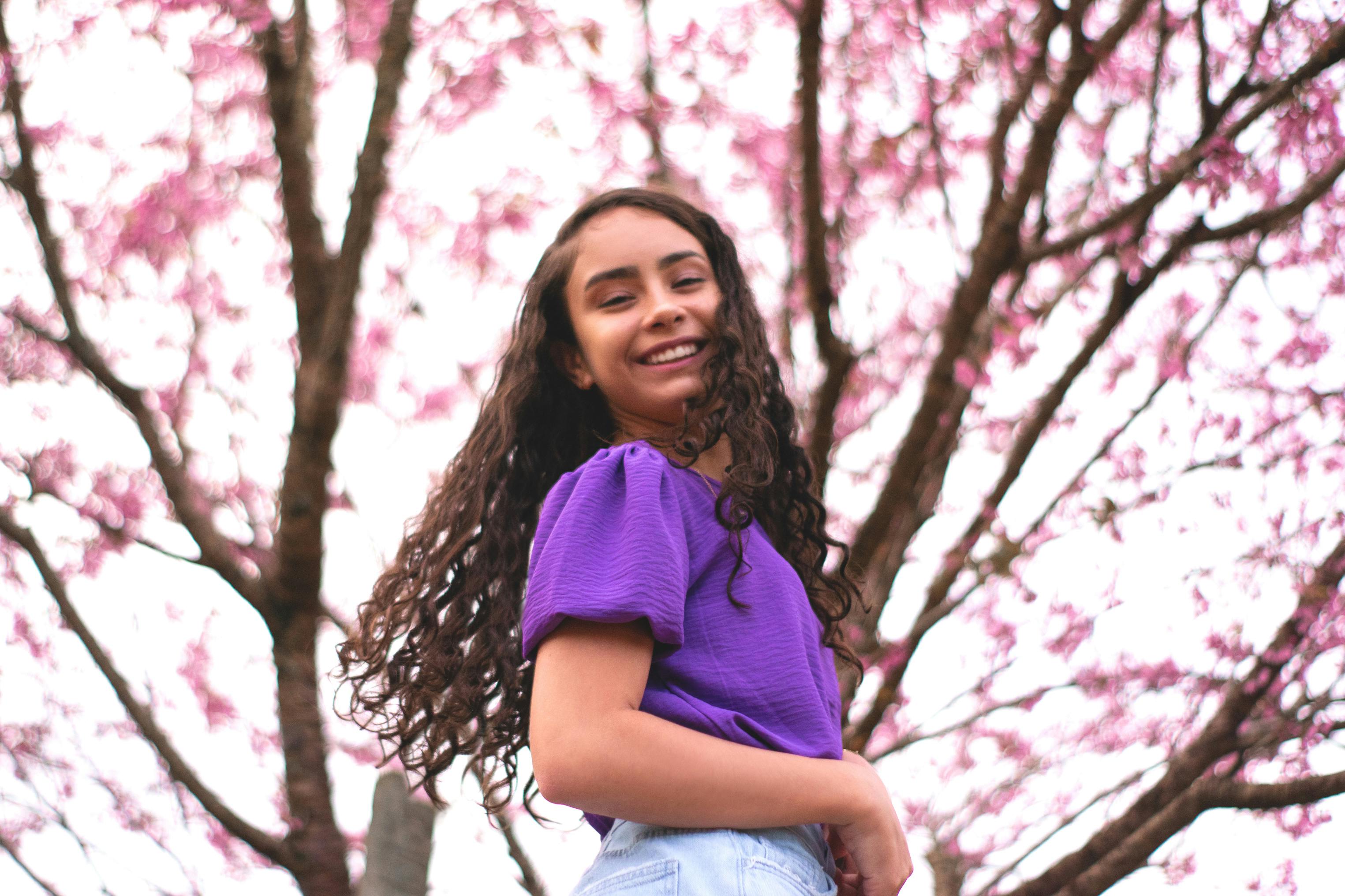 A Teenage Girl in Purple Shirt · Free Stock Photo