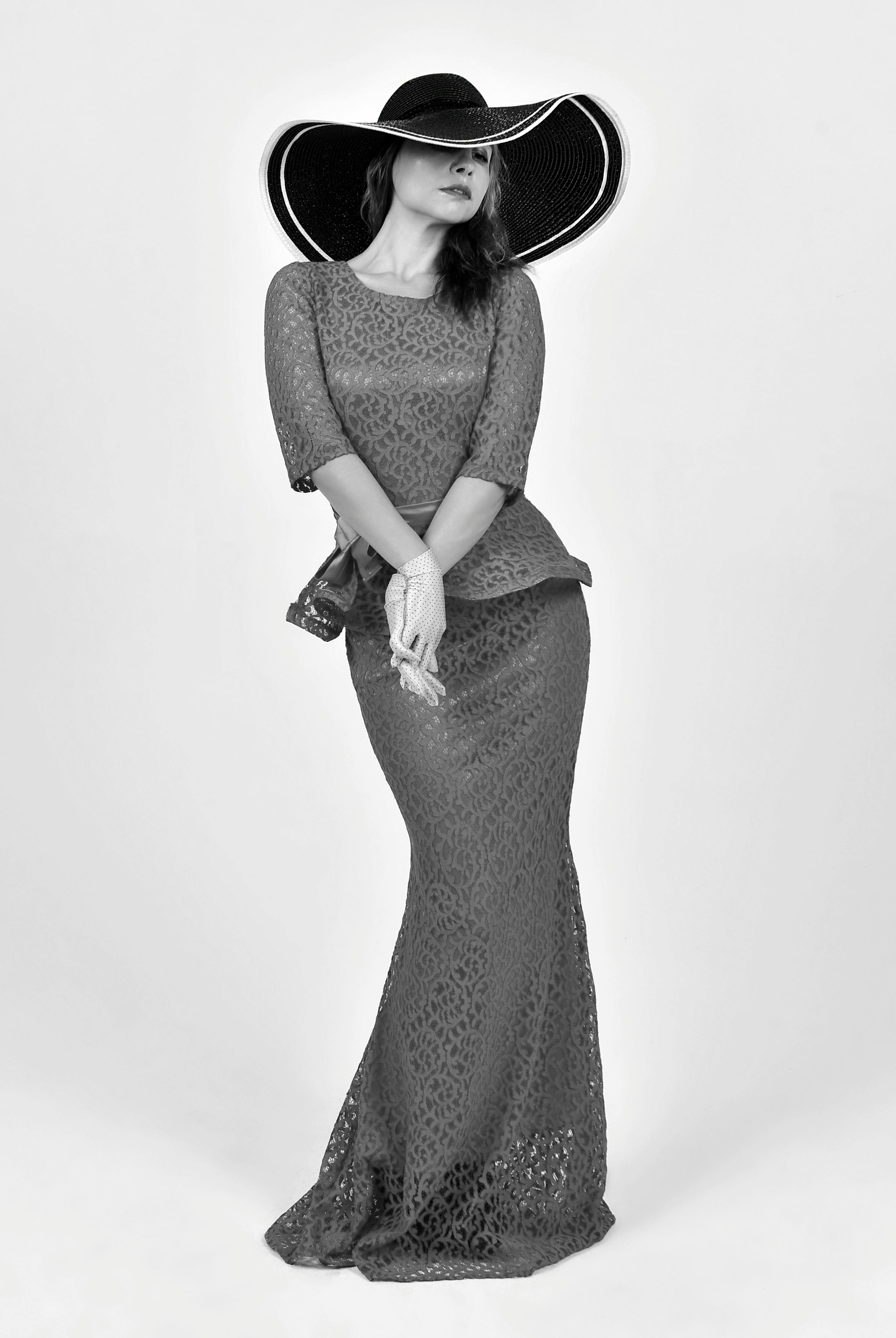 Grayscale Photo of Elegant Woman · Free Stock Photo