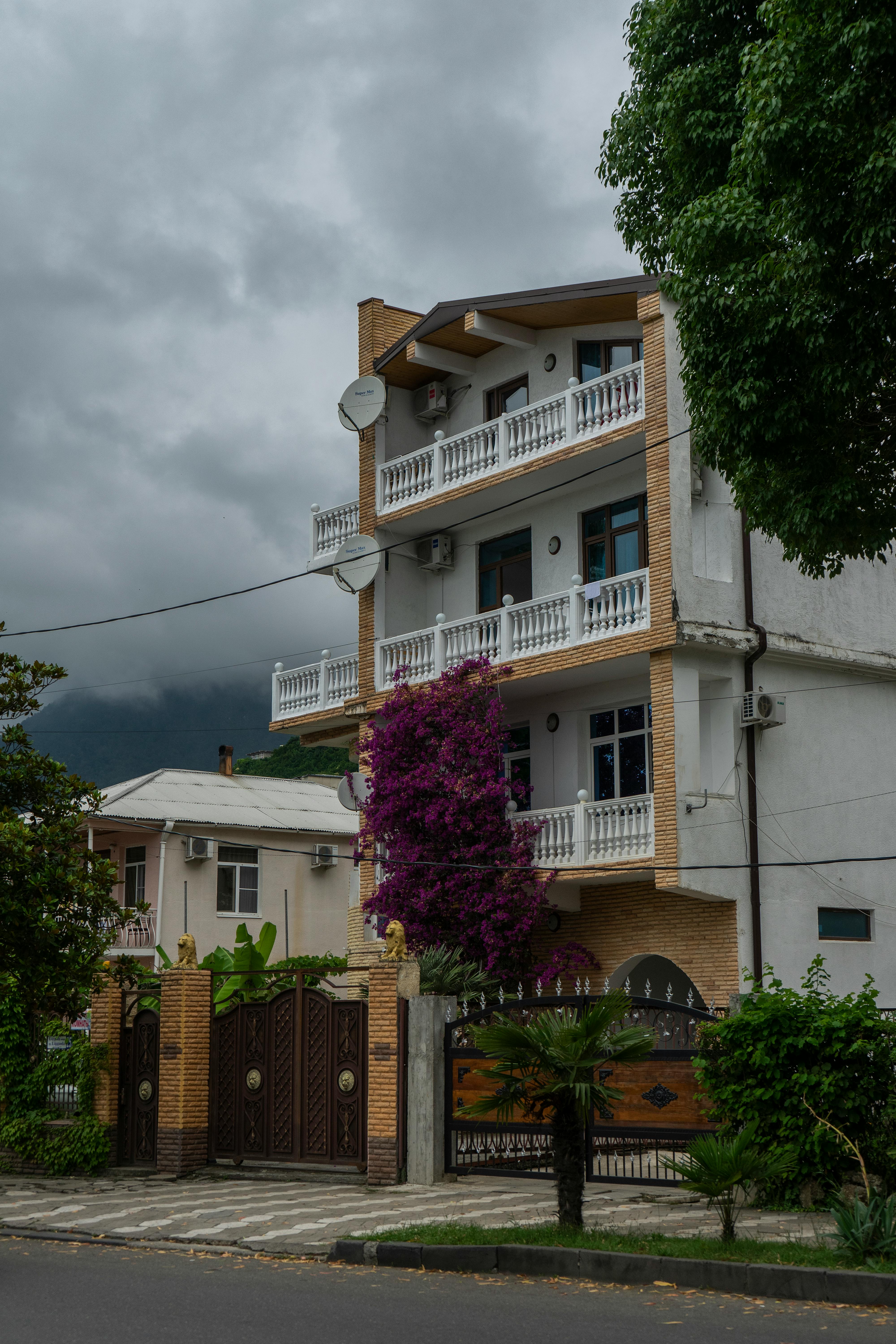 Asphalt Road Between Houses · Free Stock Photo