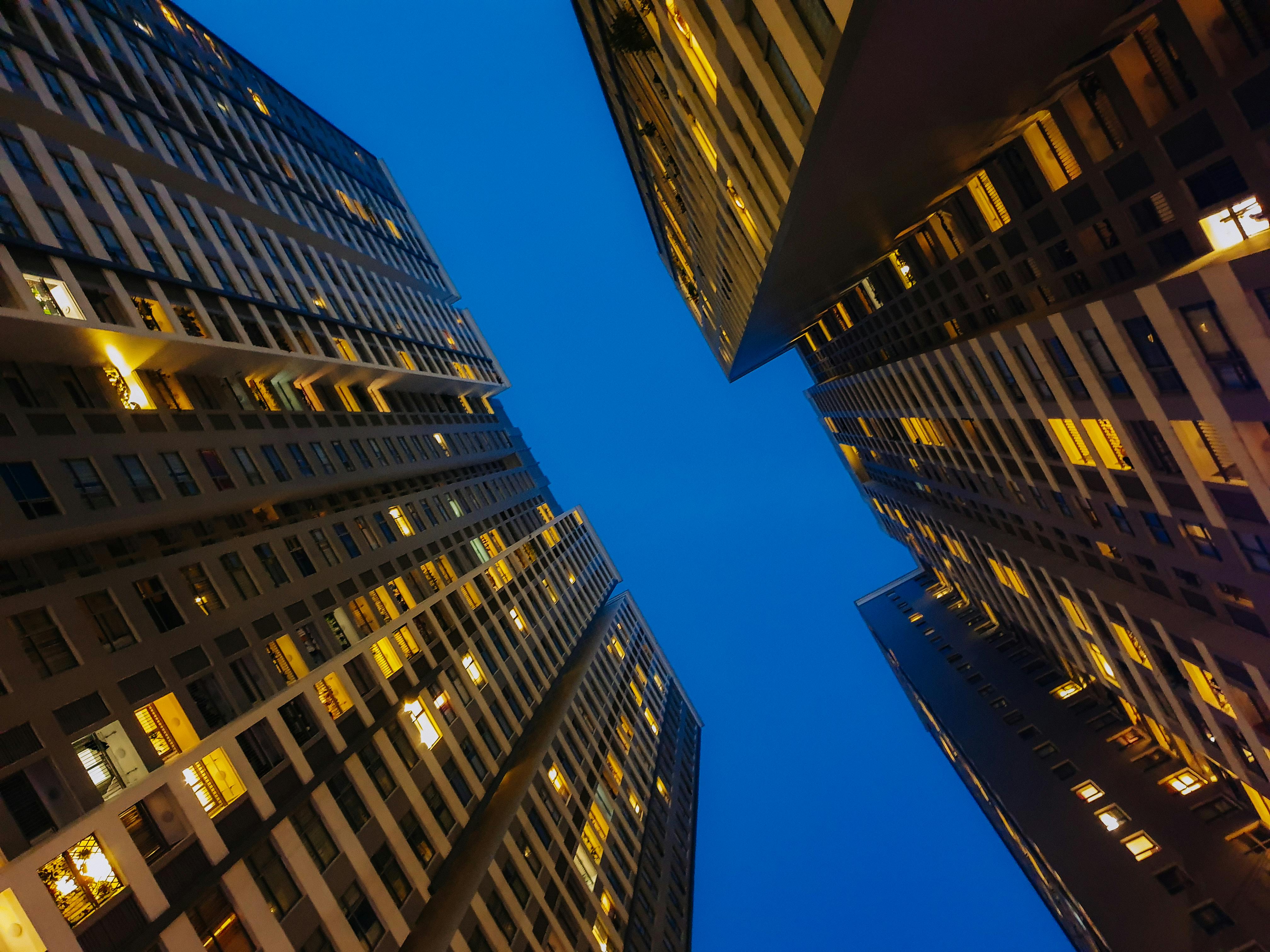 Illuminated Windows of Skyscrapers · Free Stock Photo