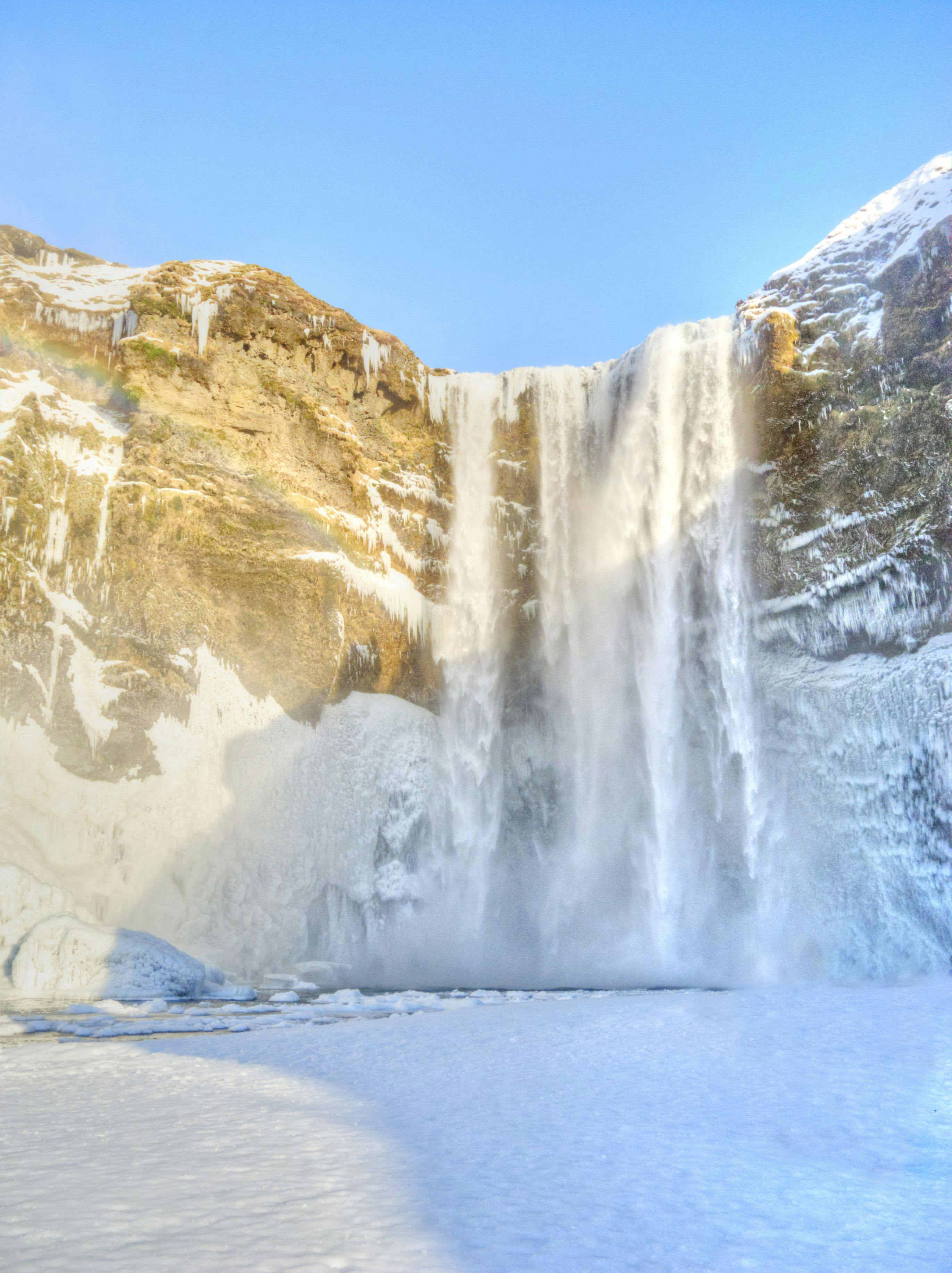Beautiful Waterfalls during Winter · Free Stock Photo