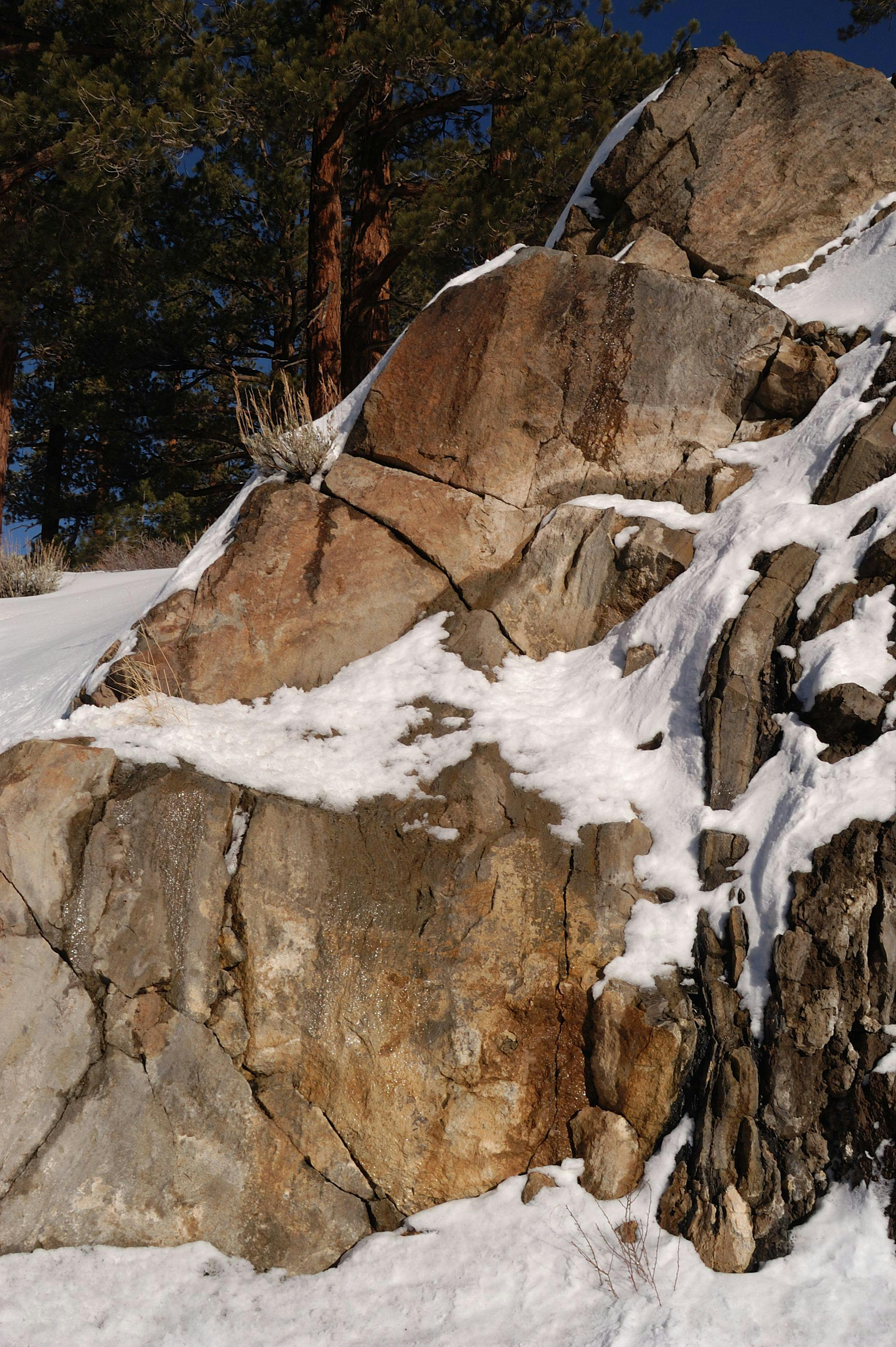A Big Rock with Snow · Free Stock Photo