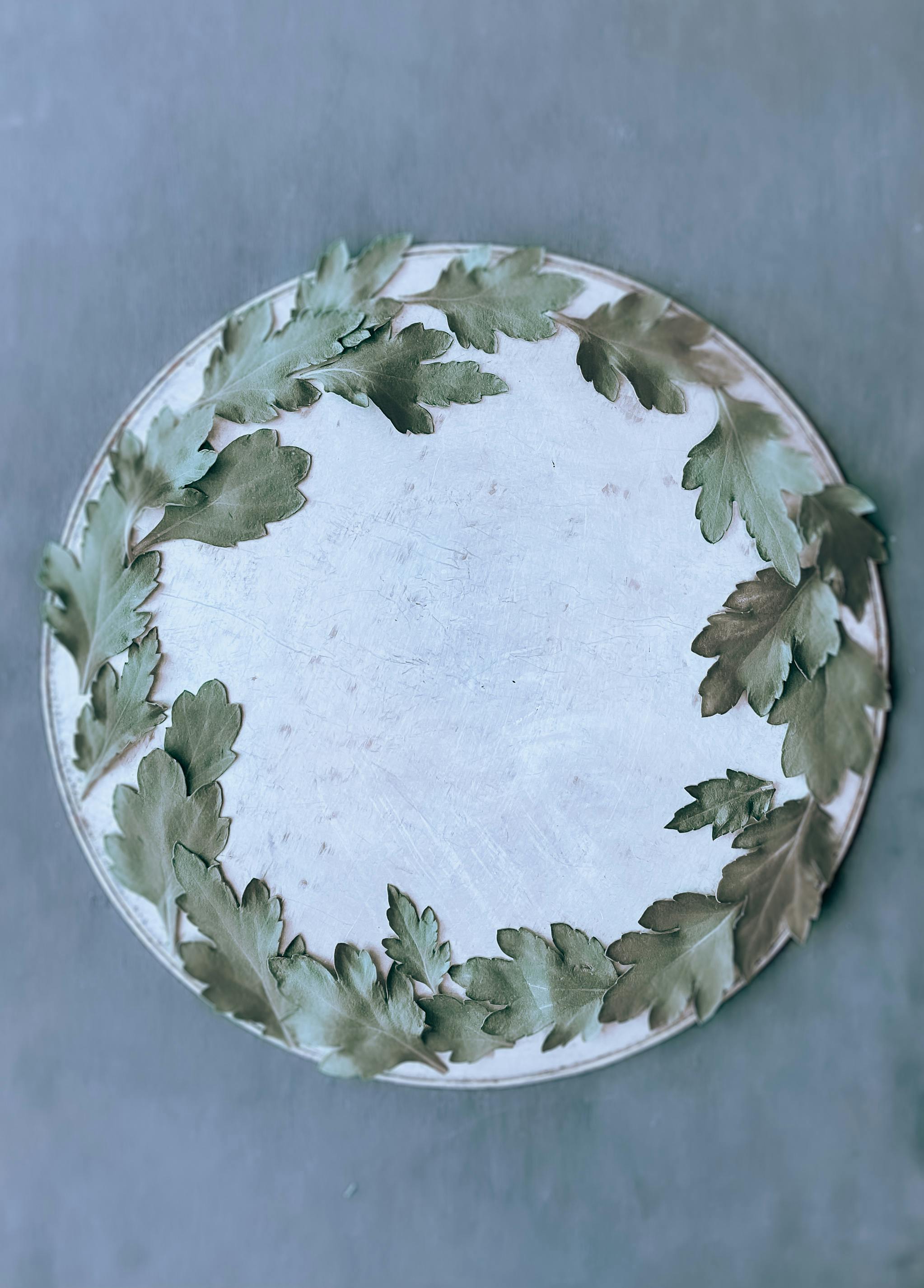 Round Plate with Leaves Decoration · Free Stock Photo