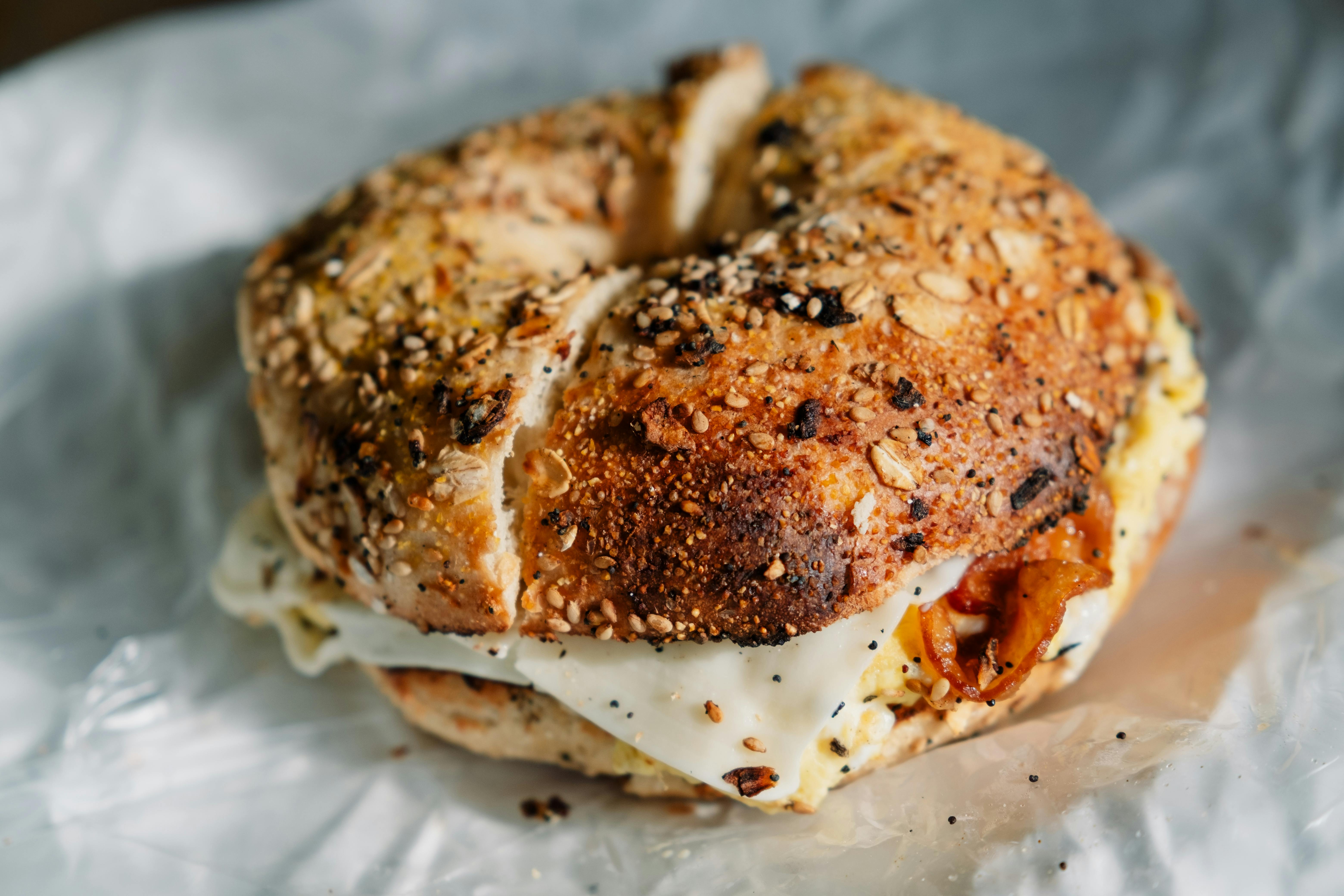 Yummy Stuffed Bagel · Free Stock Photo