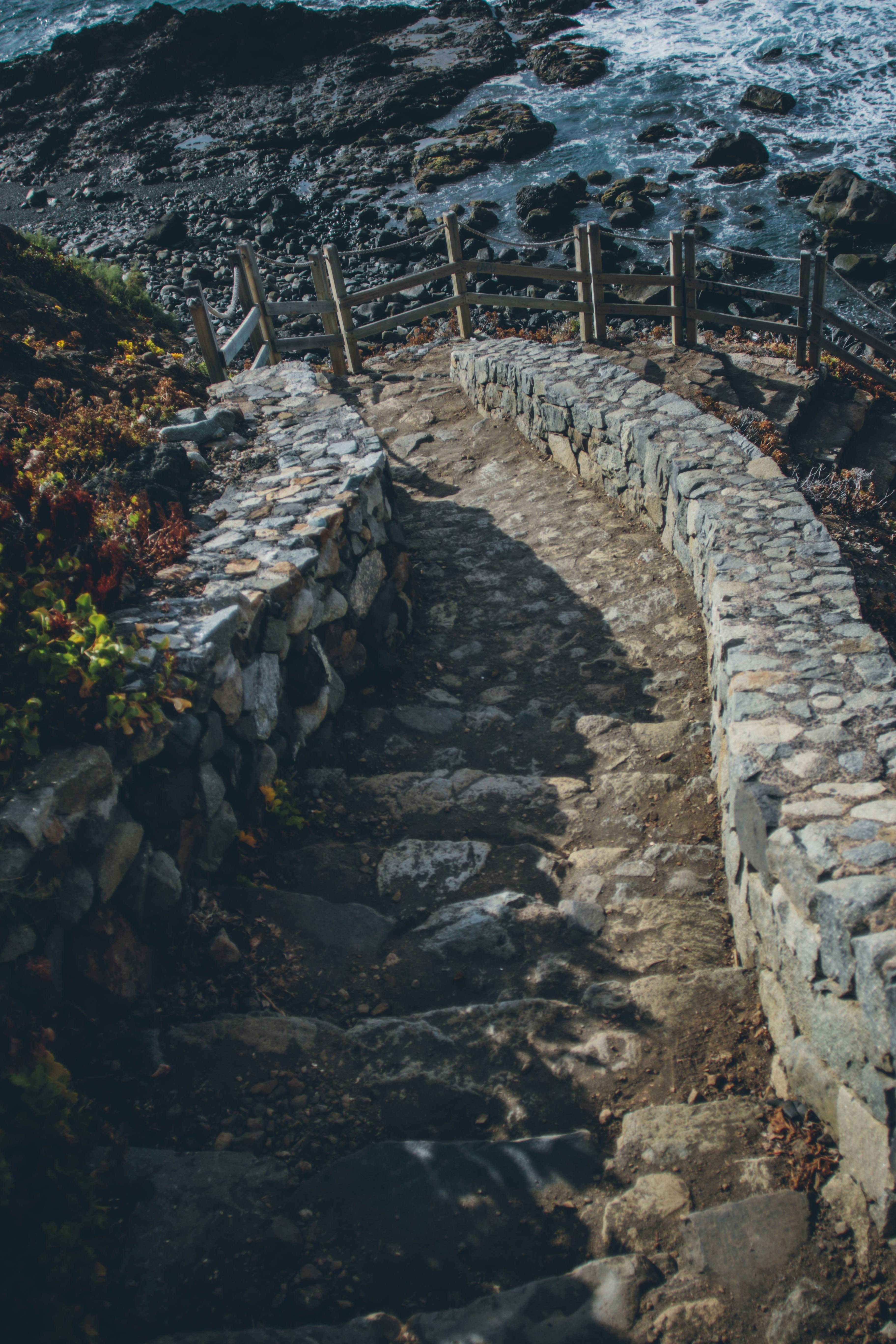 Stone Steps Leading Down to the Beach · Free Stock Photo