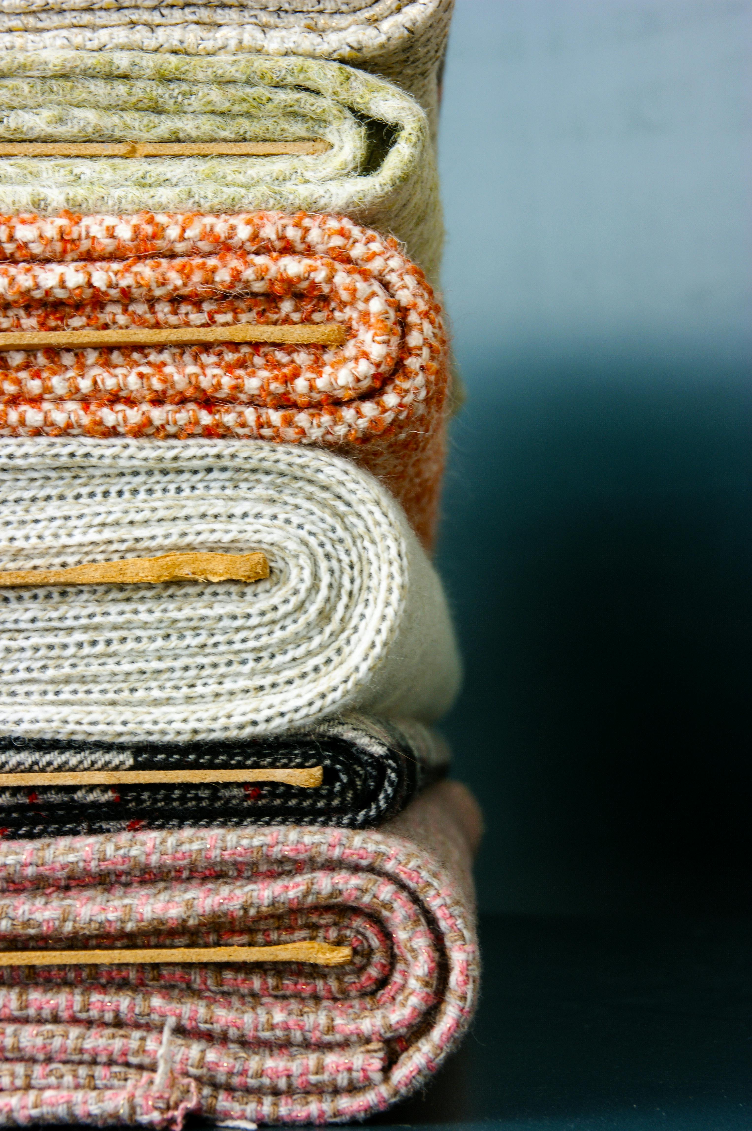 Free stock photo of fabrics, roll of fabrics, sewing