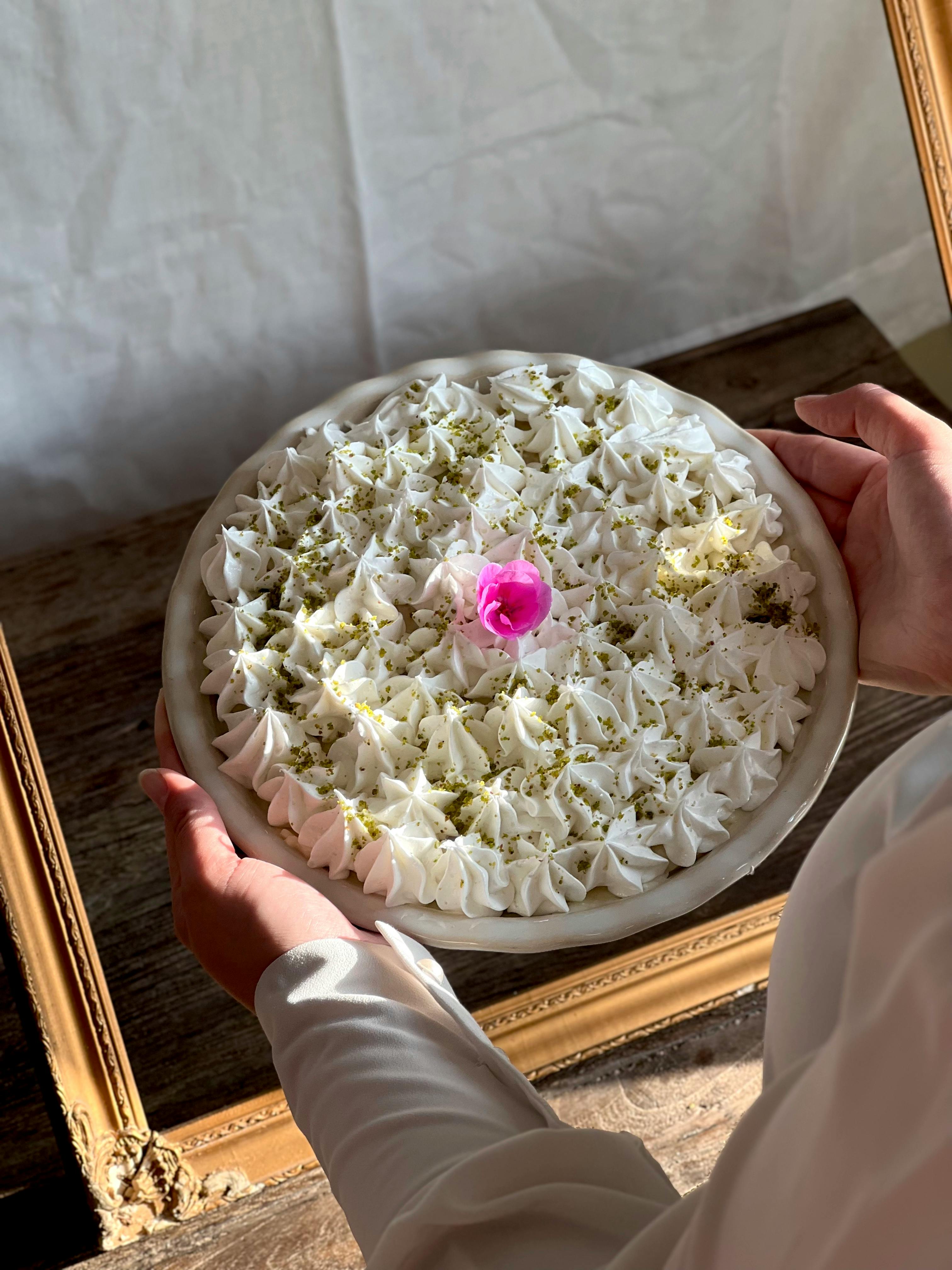 Meringue Cake on a Plate · Free Stock Photo