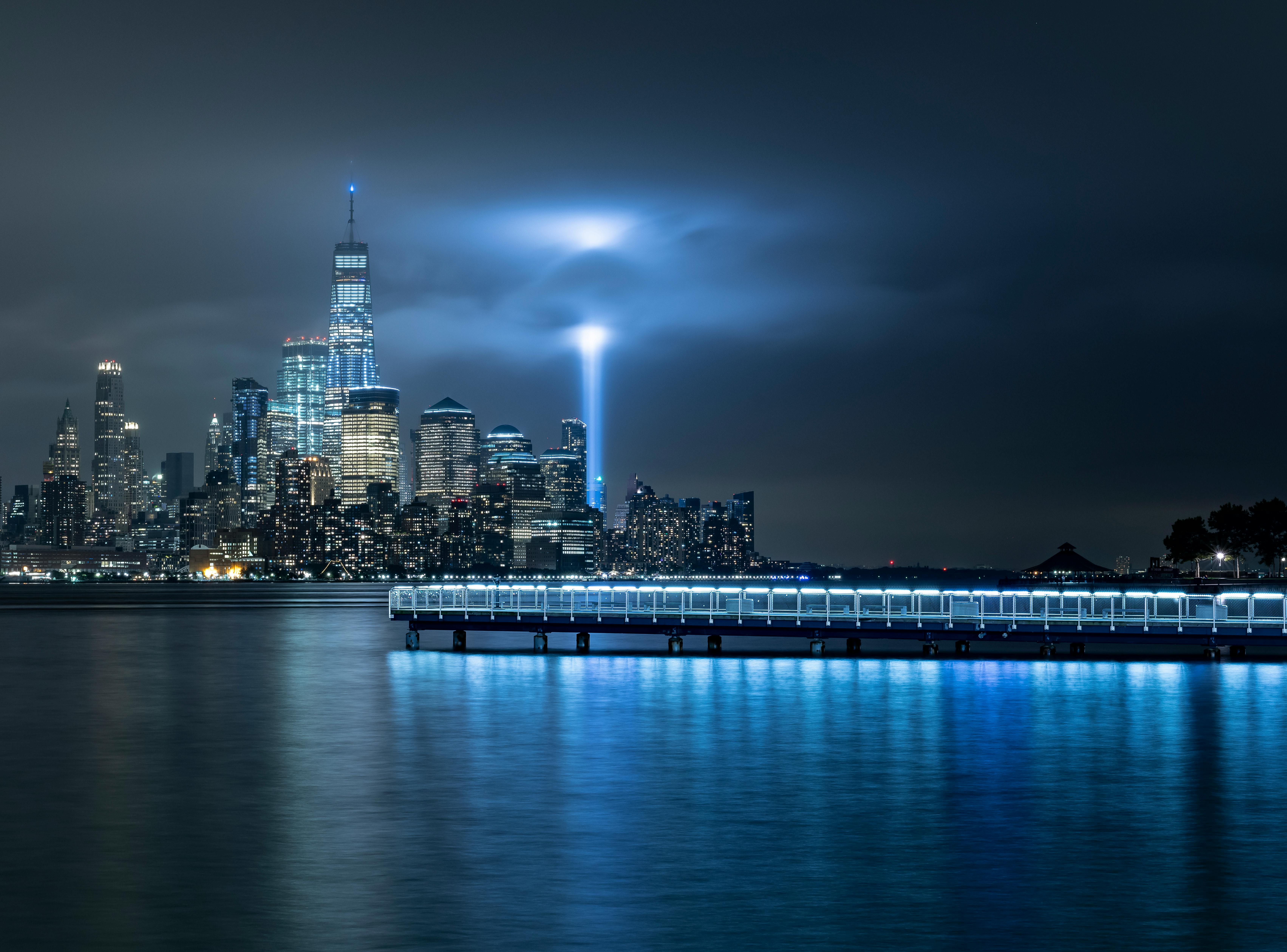 Buildings With Blue Light · Free Stock Photo