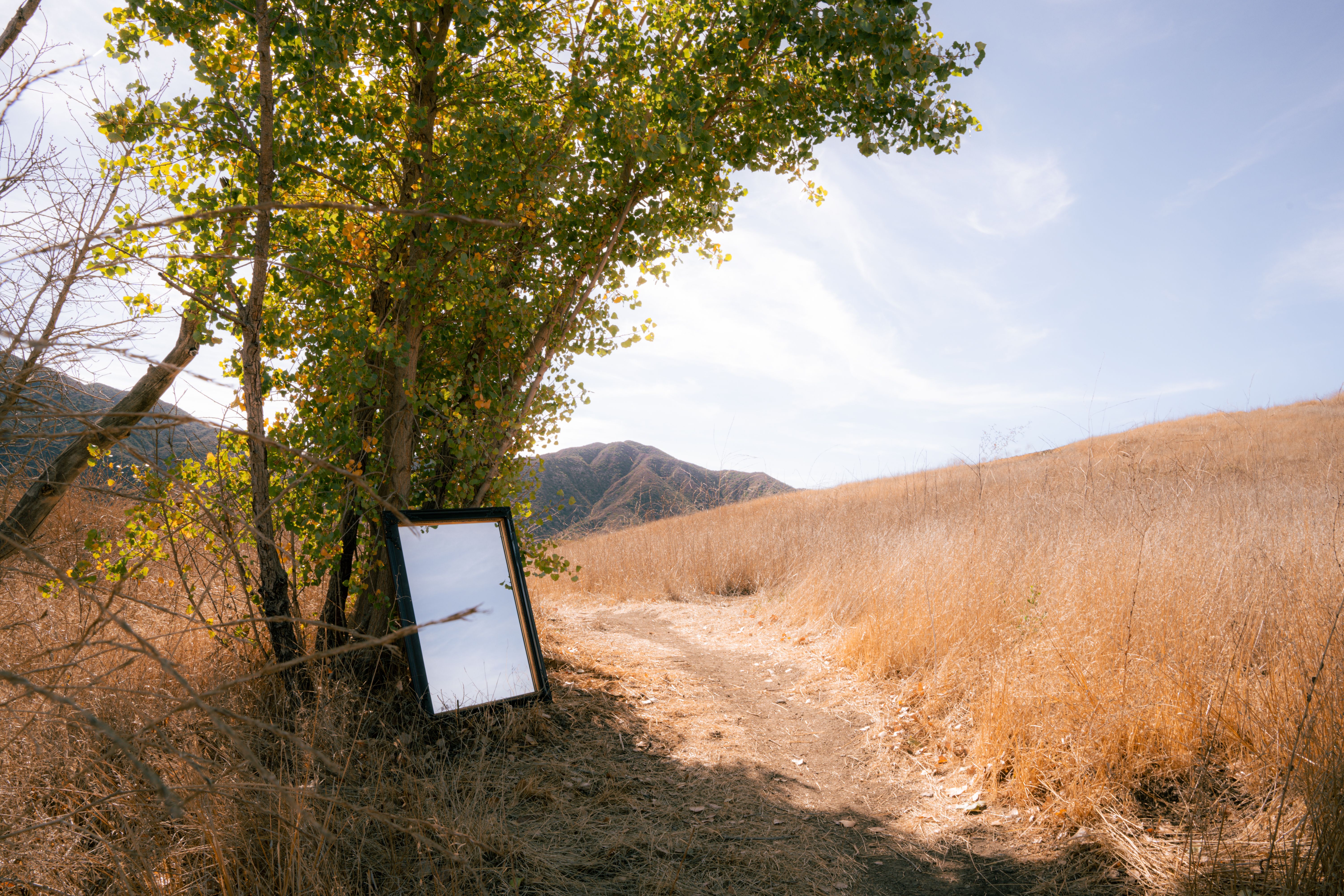 Mirror by Dirt Road in Mountains · Free Stock Photo