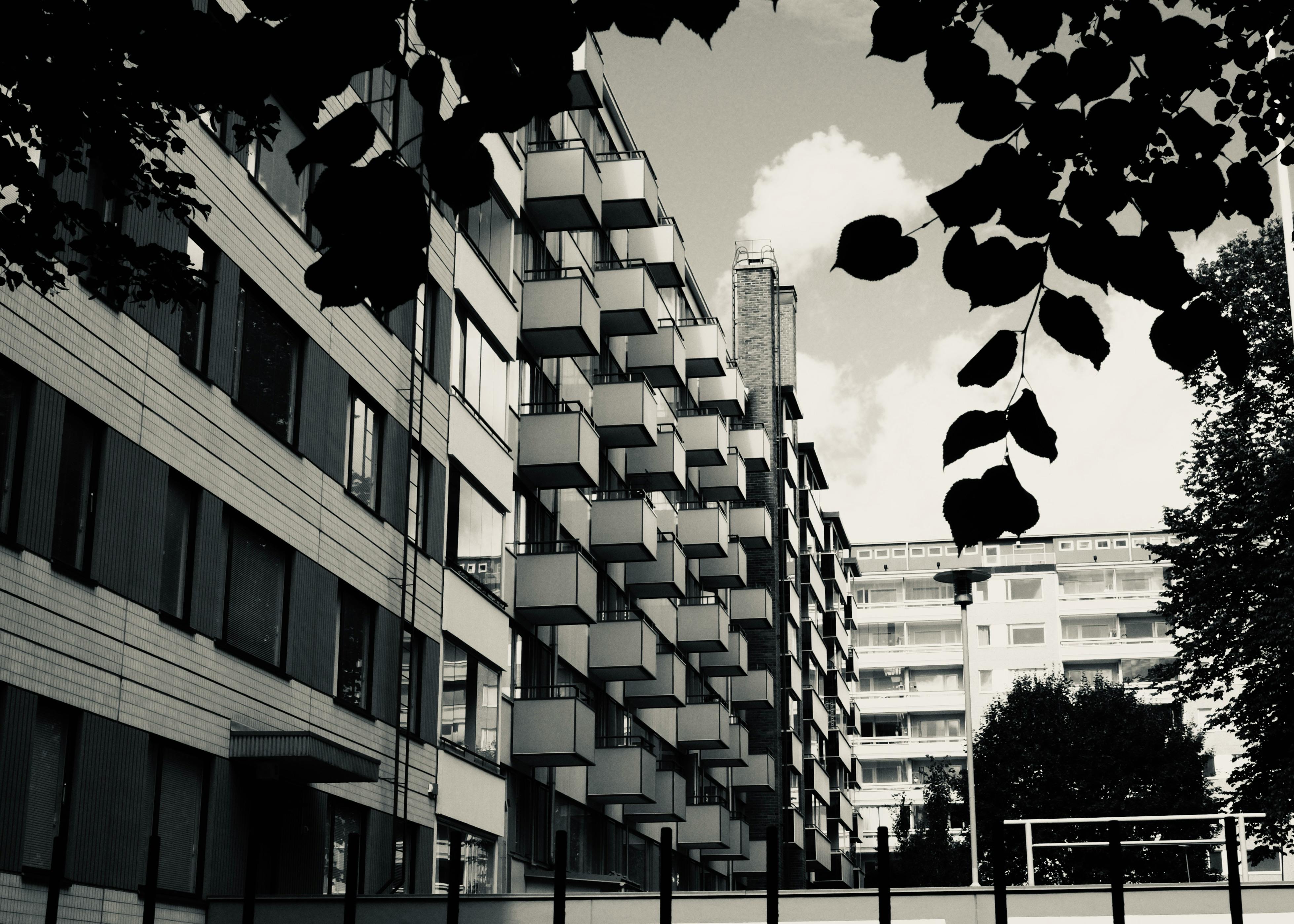 Spiky Balconies of Residential Building · Free Stock Photo