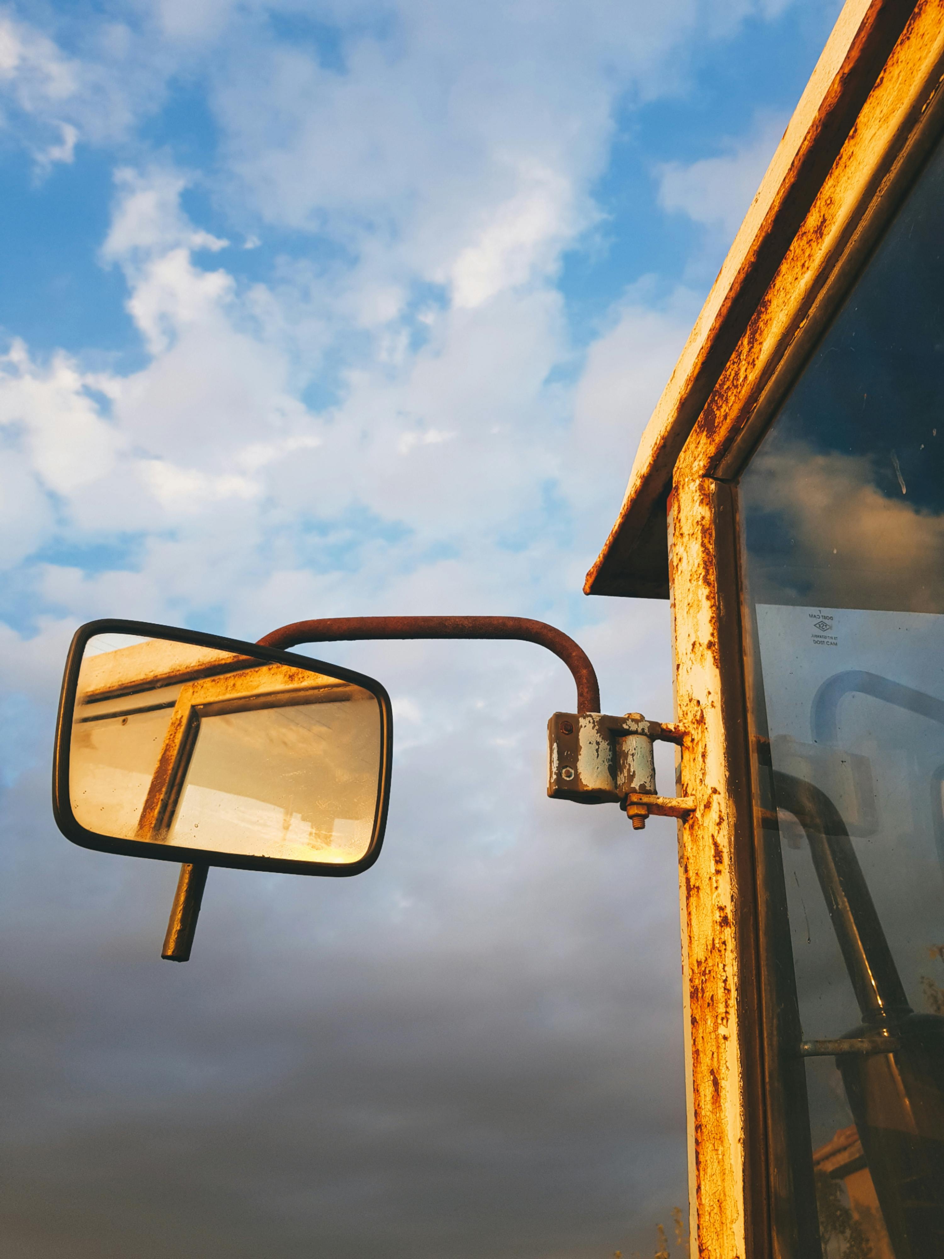Close Up Photo of a Rusty Side Mirror · Free Stock Photo