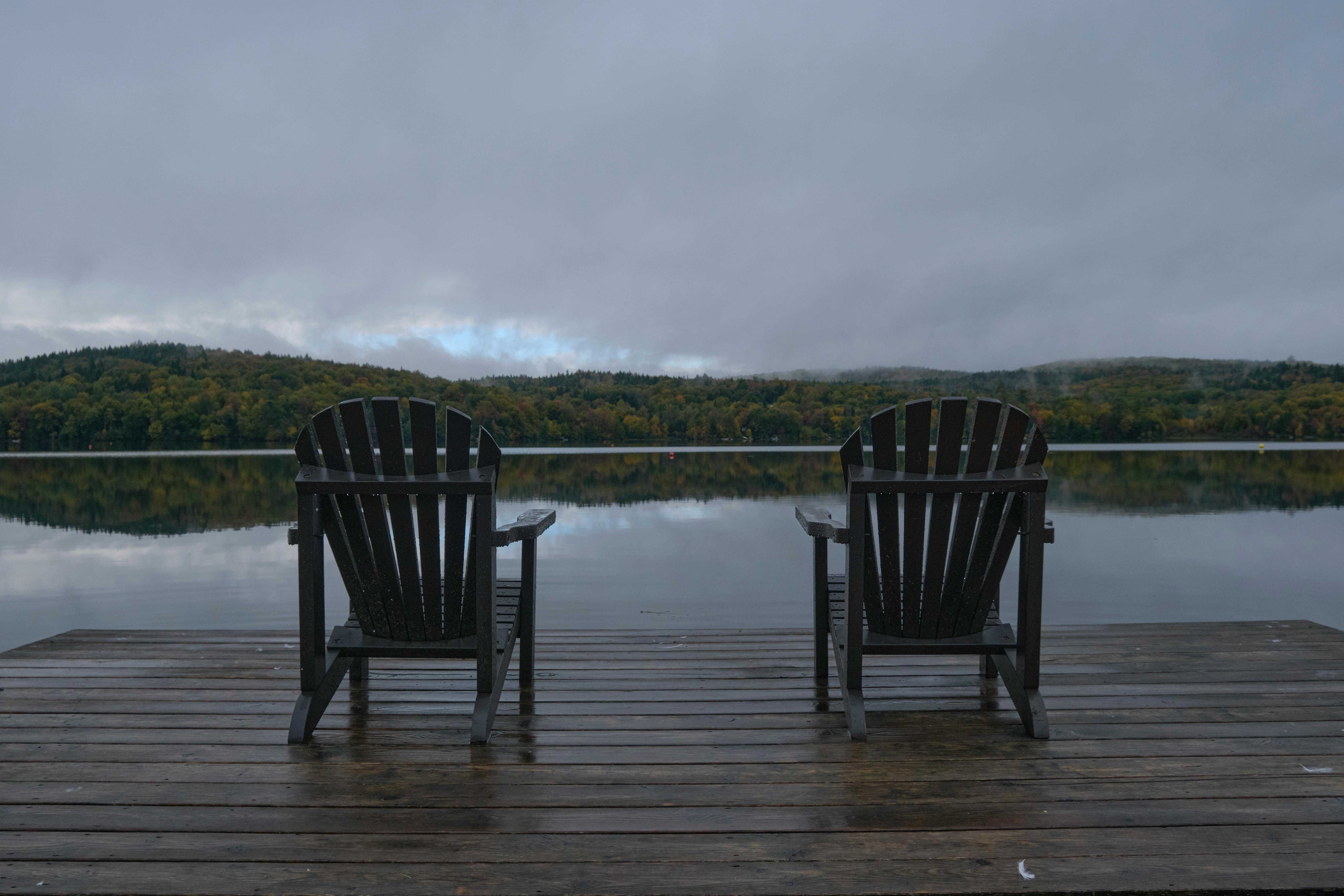 Two Deck Chairs by the Lake in Quebec · Free Stock Photo