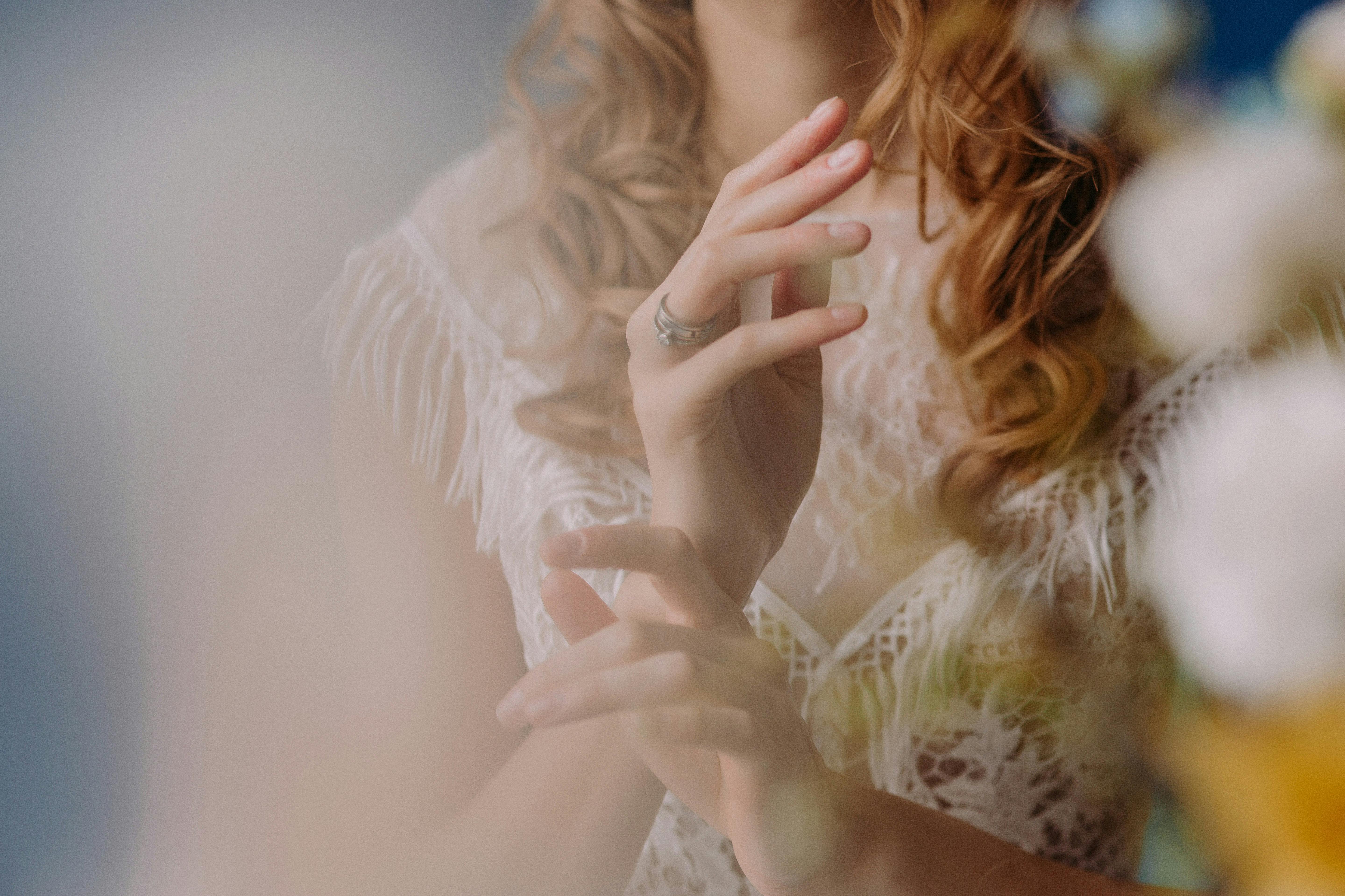 Blonde Bride Wearing Wedding Dress and Ring · Free Stock Photo