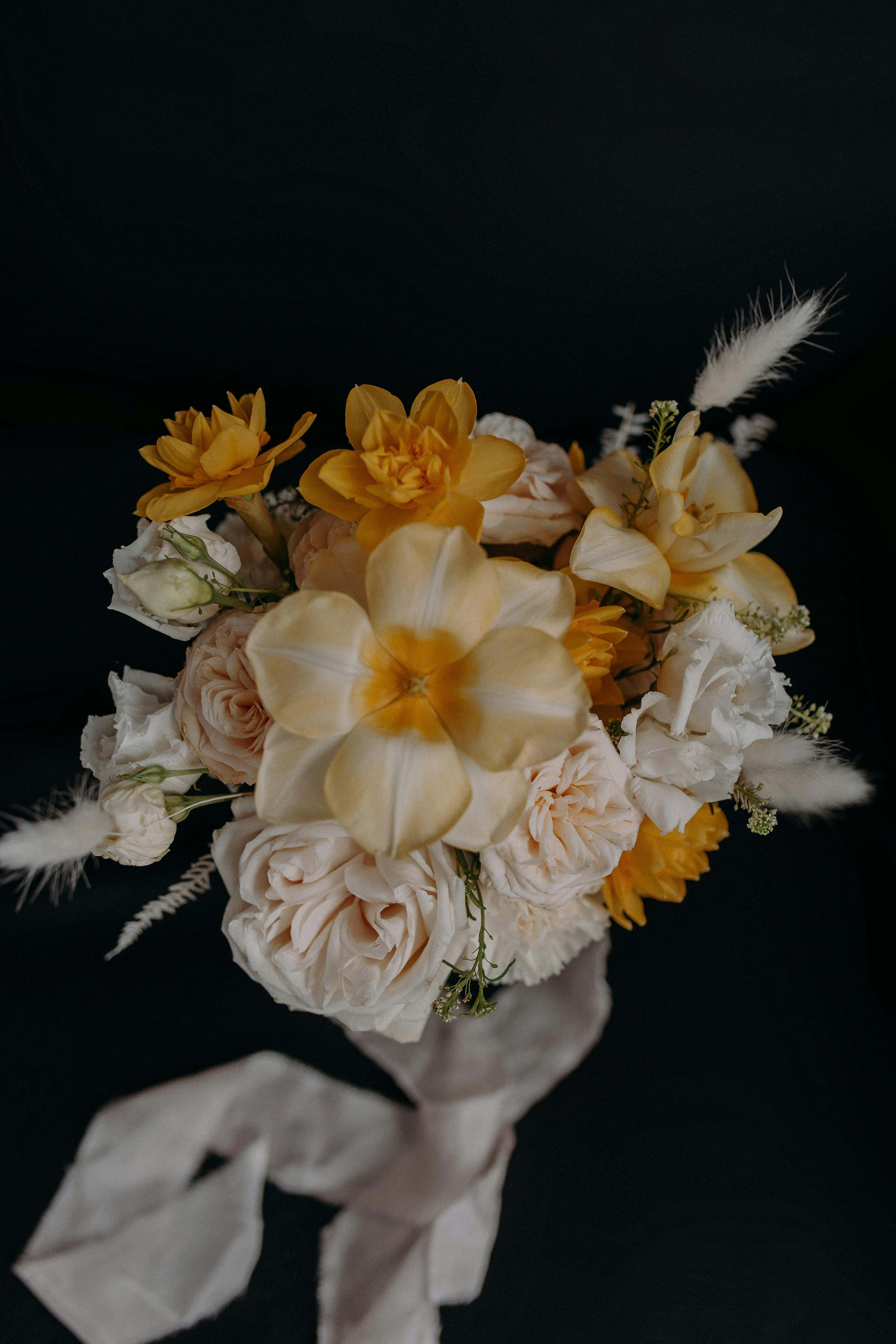 A Bouquet with Roses and Daffodil Flowers · Free Stock Photo