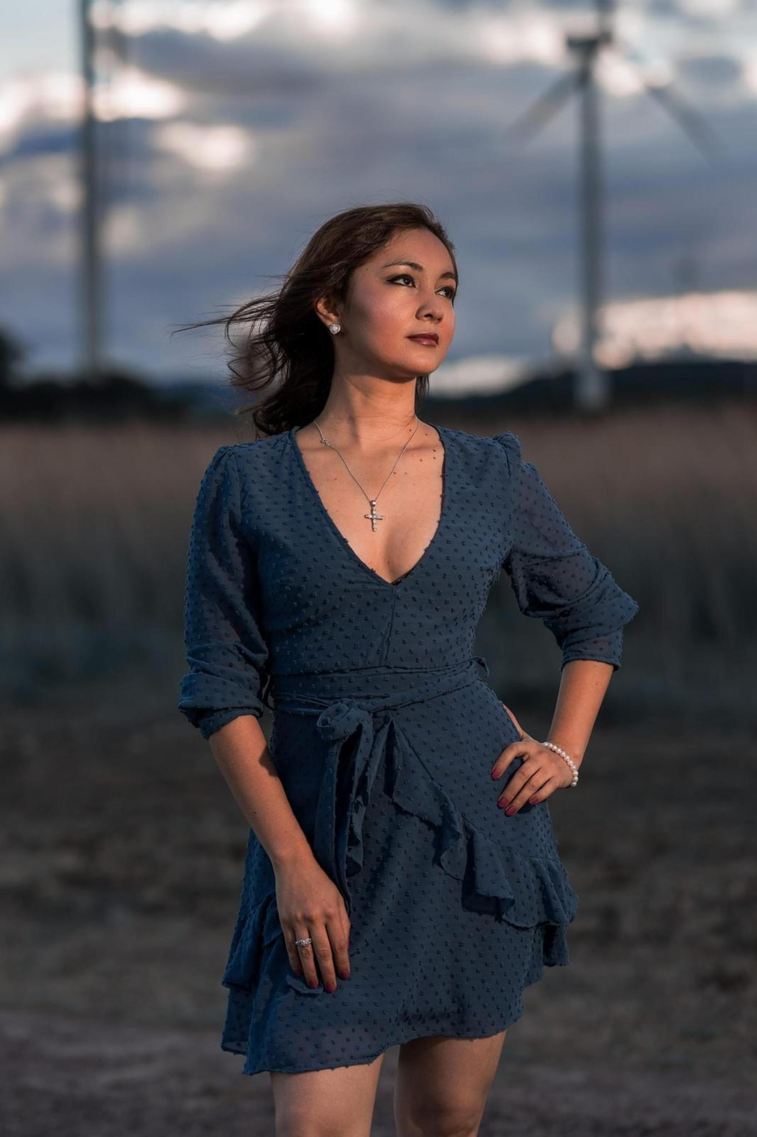 A Woman Wearing Blue Dress · Free Stock Photo