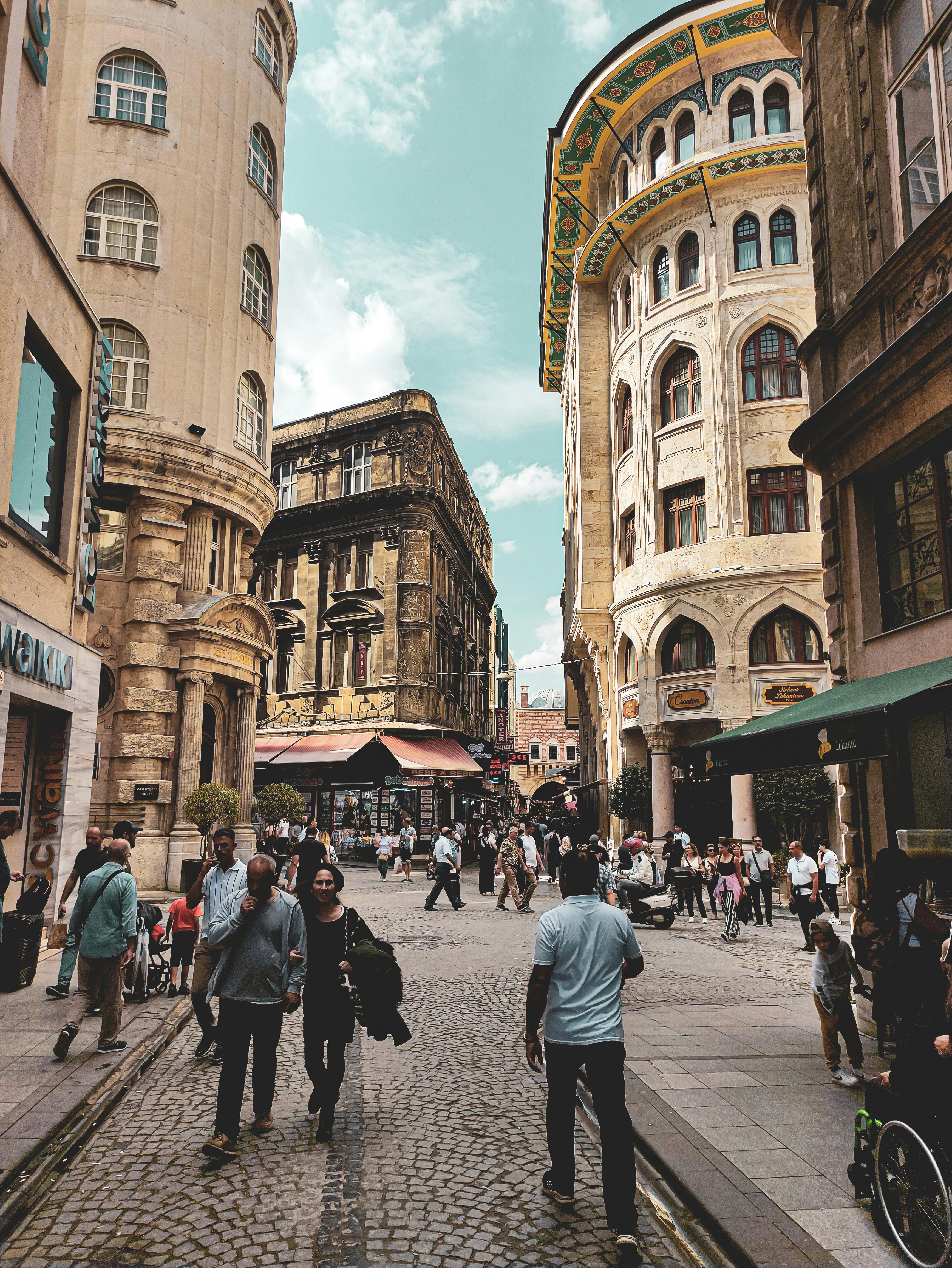 People Walking on Street in Town · Free Stock Photo