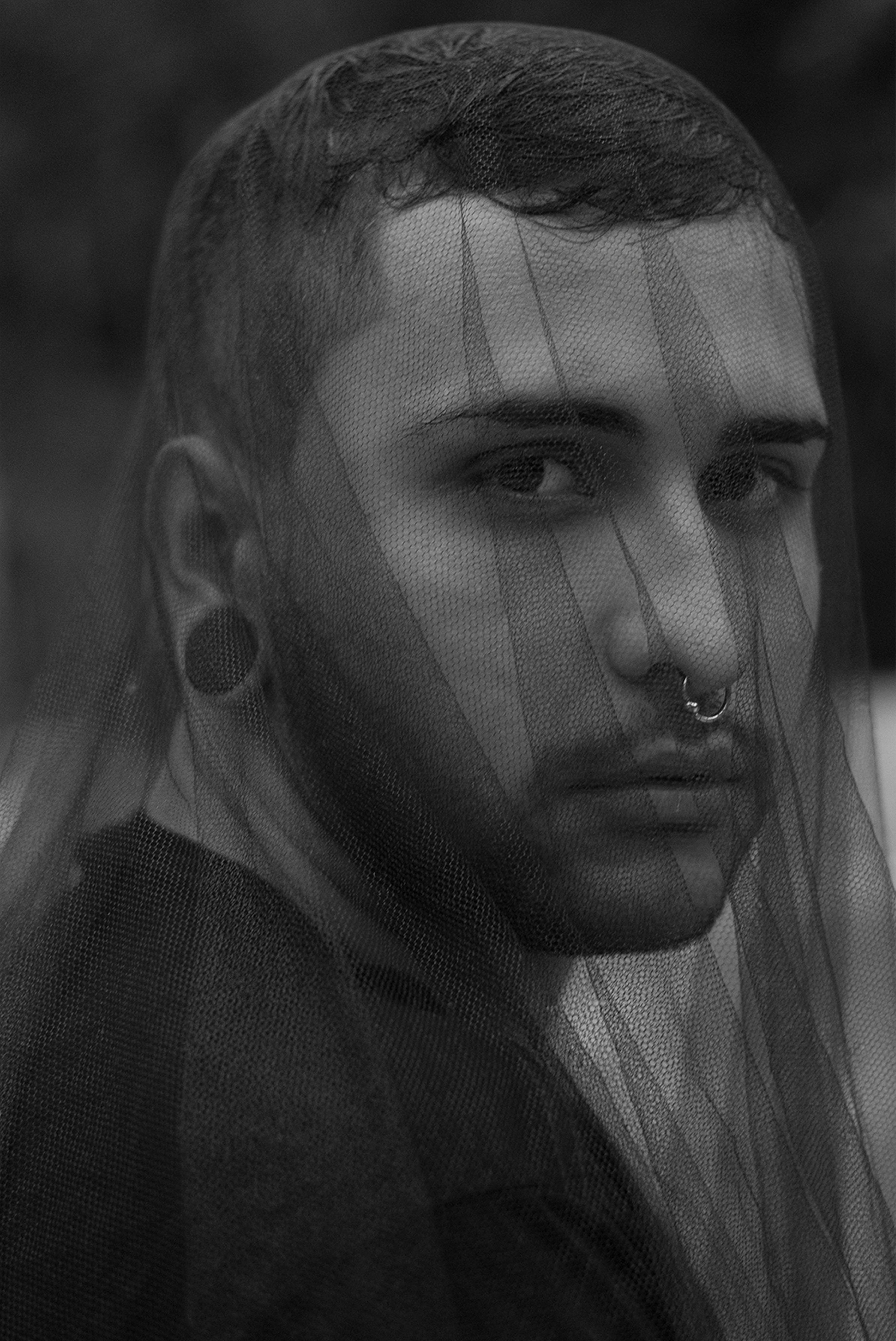 Monochrome Photo of Man Wearing Nose Ring · Free Stock Photo